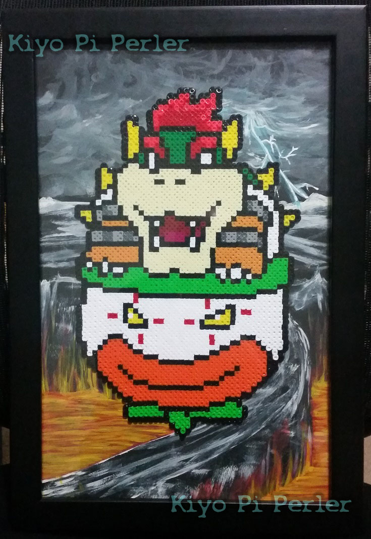 Bowser w/frame and painted background (Original Design) by KiyoPi