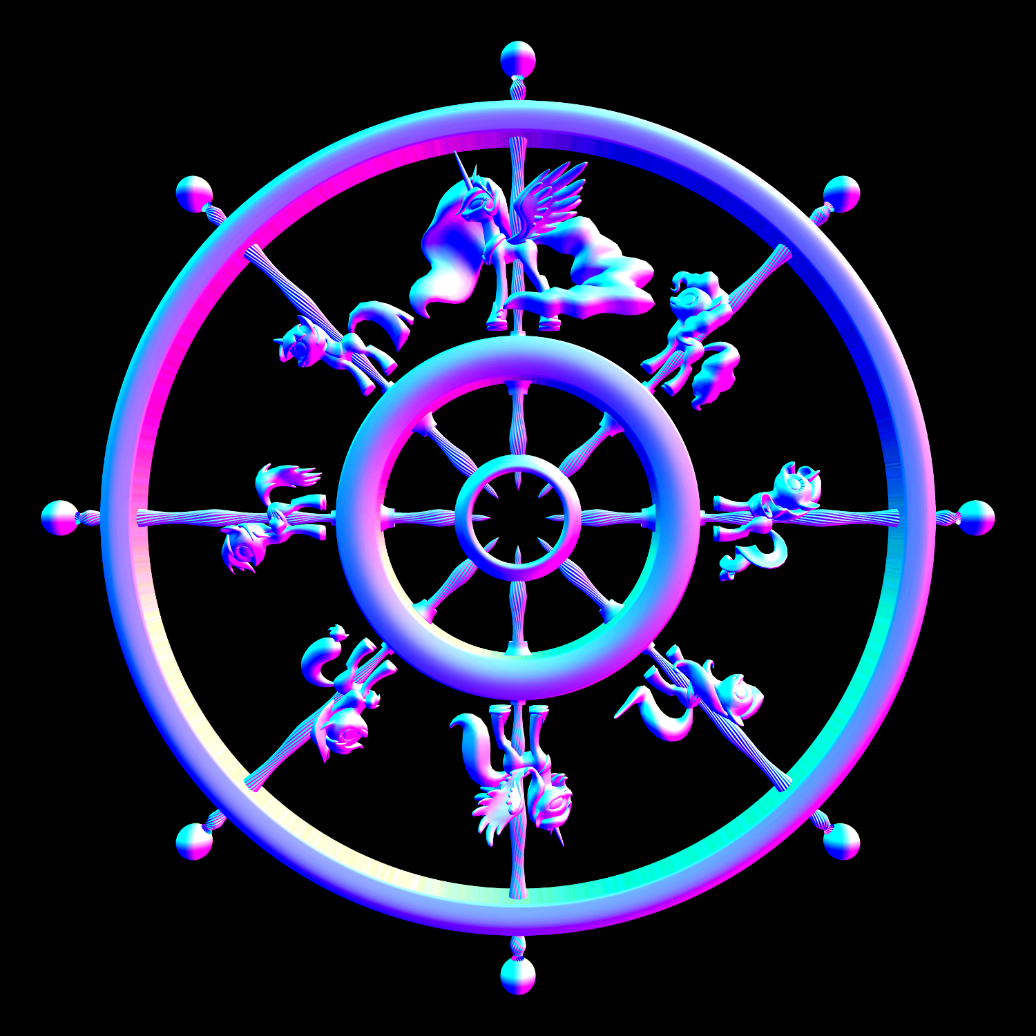 early mlp wheel render by luki13lol