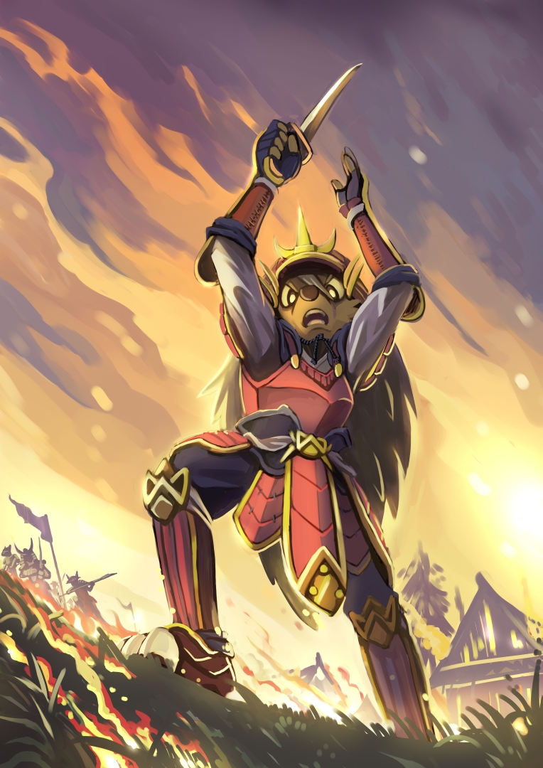 Samurai warrior in battle by Jimmu