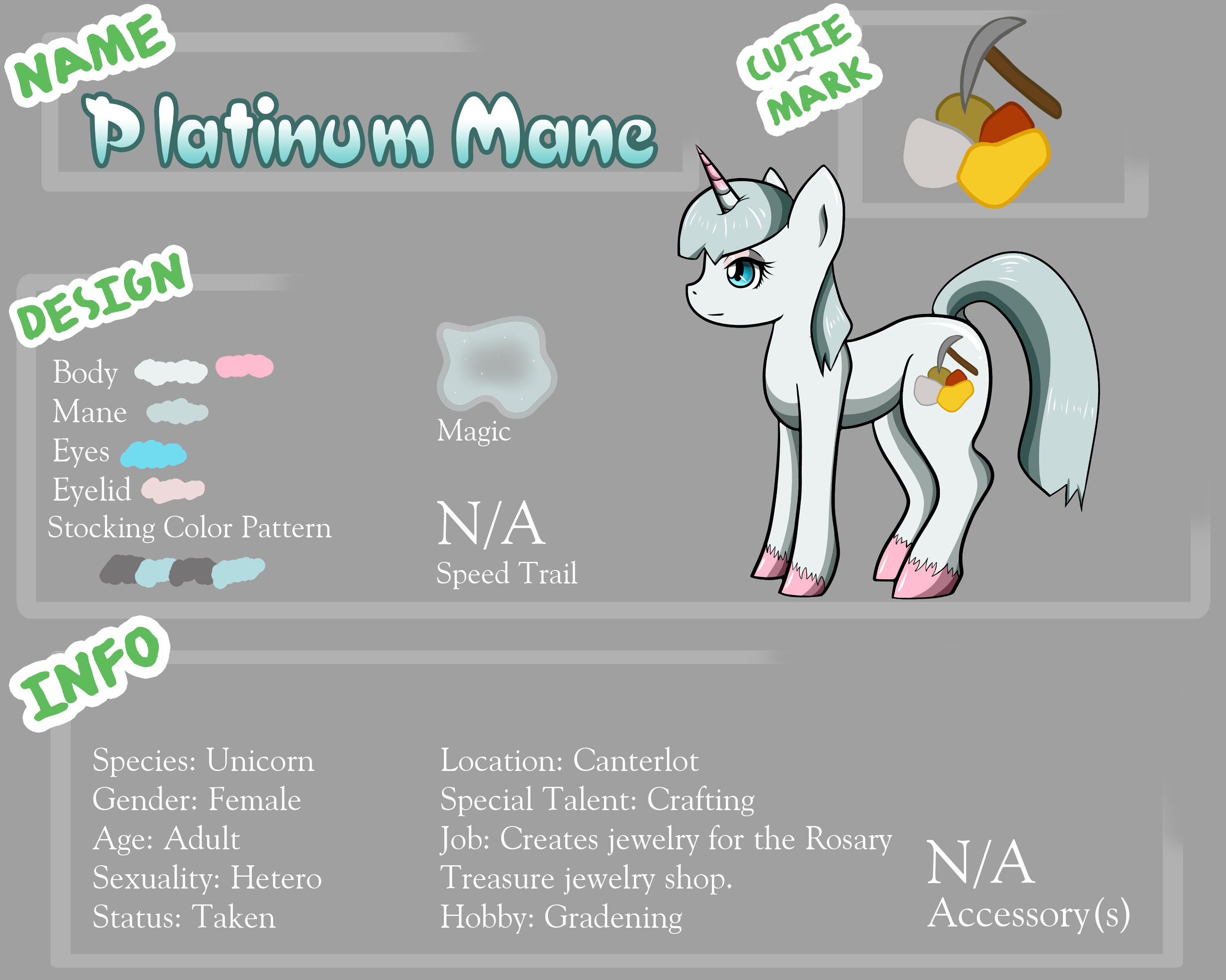 Platinum Mane Reference by WetFox