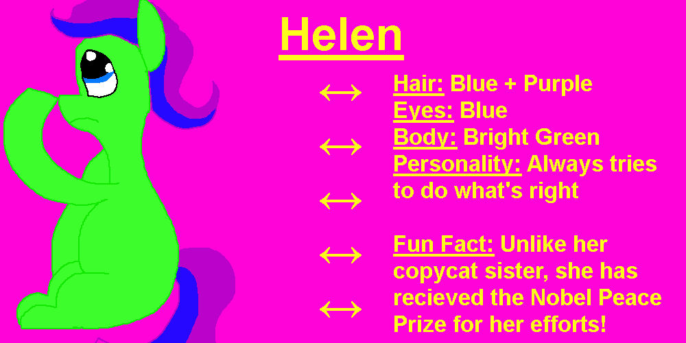 My OC Pony Helen Bio by MasterMarik