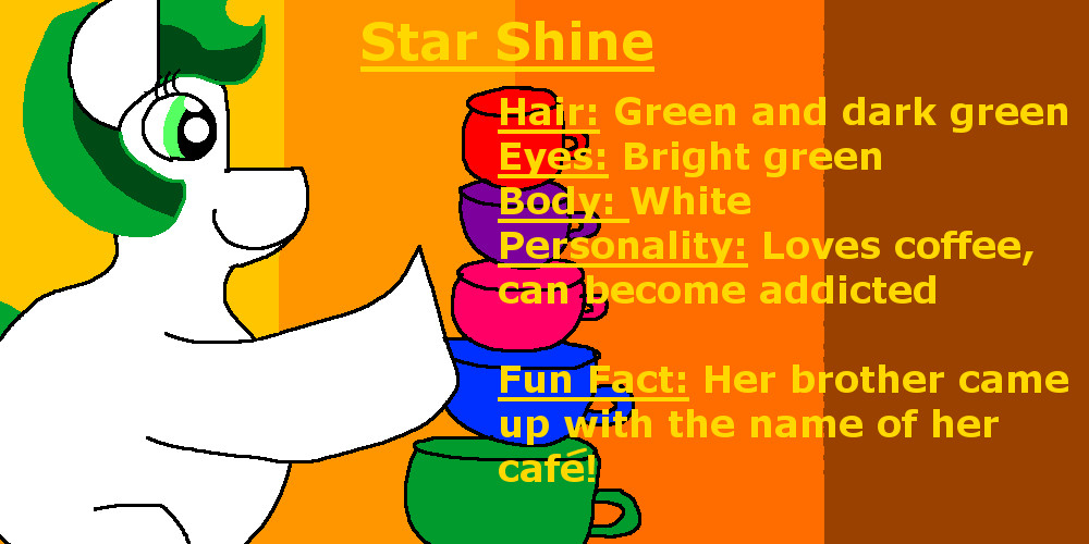 My OC Pony Star Shine Bio by MasterMarik