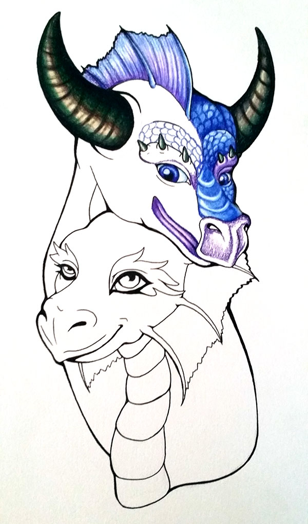 Dragon Nuzzle WIP (For Sale) by Prydri