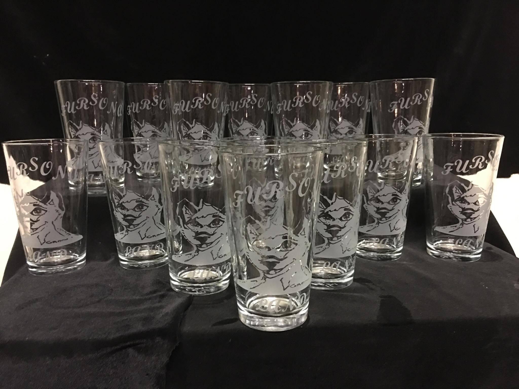 Fursona Land Pinball Pint Glasses Straight On View. by GronV3