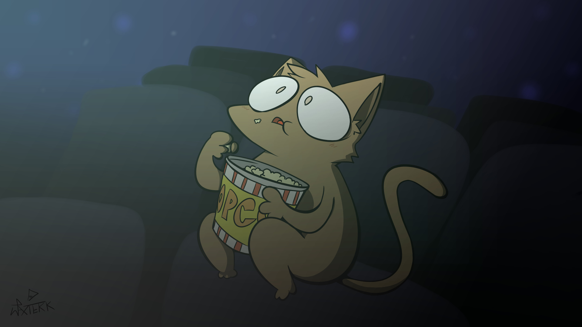 Popcorn Cat by deecatman