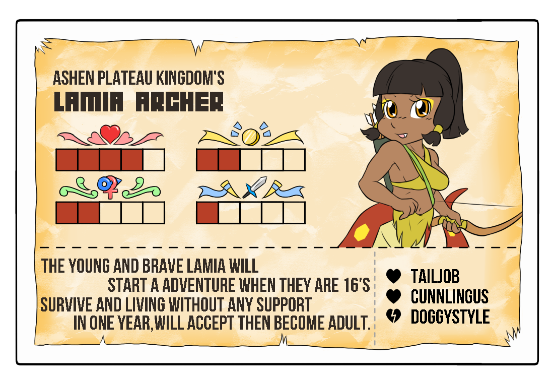 Towergirls Lamia Archer Character card by Sewlde