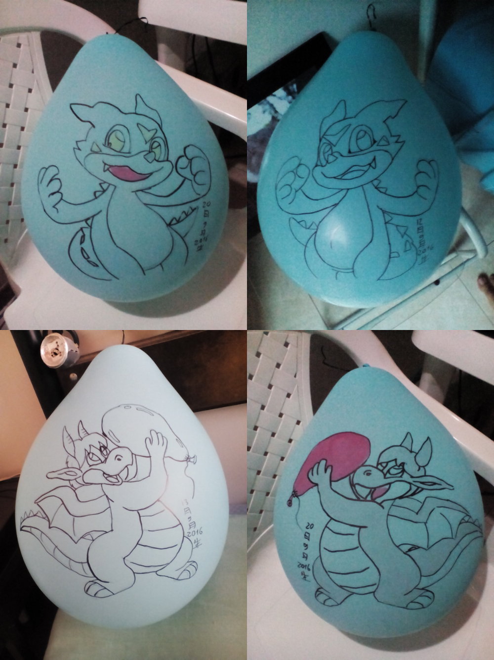 Seth Dragon & Veemon Balloons by Gato303