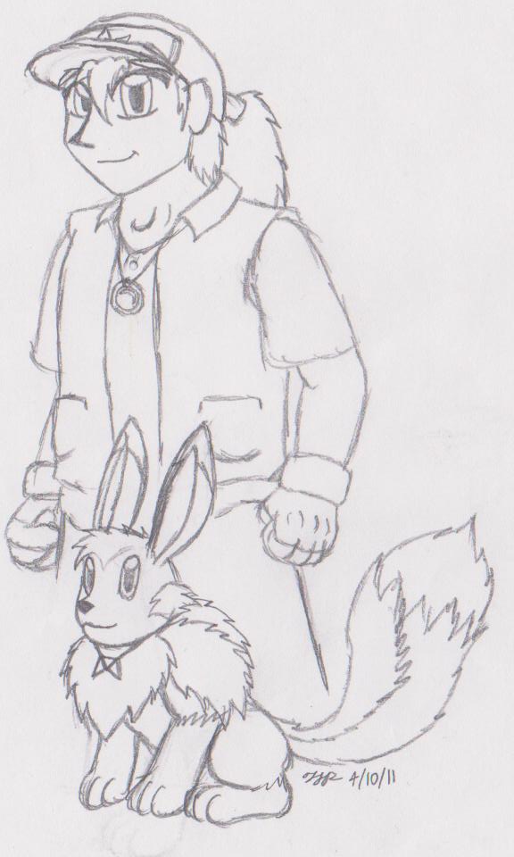PoKe'MoN Trainer and Eevee by OmniSpirit