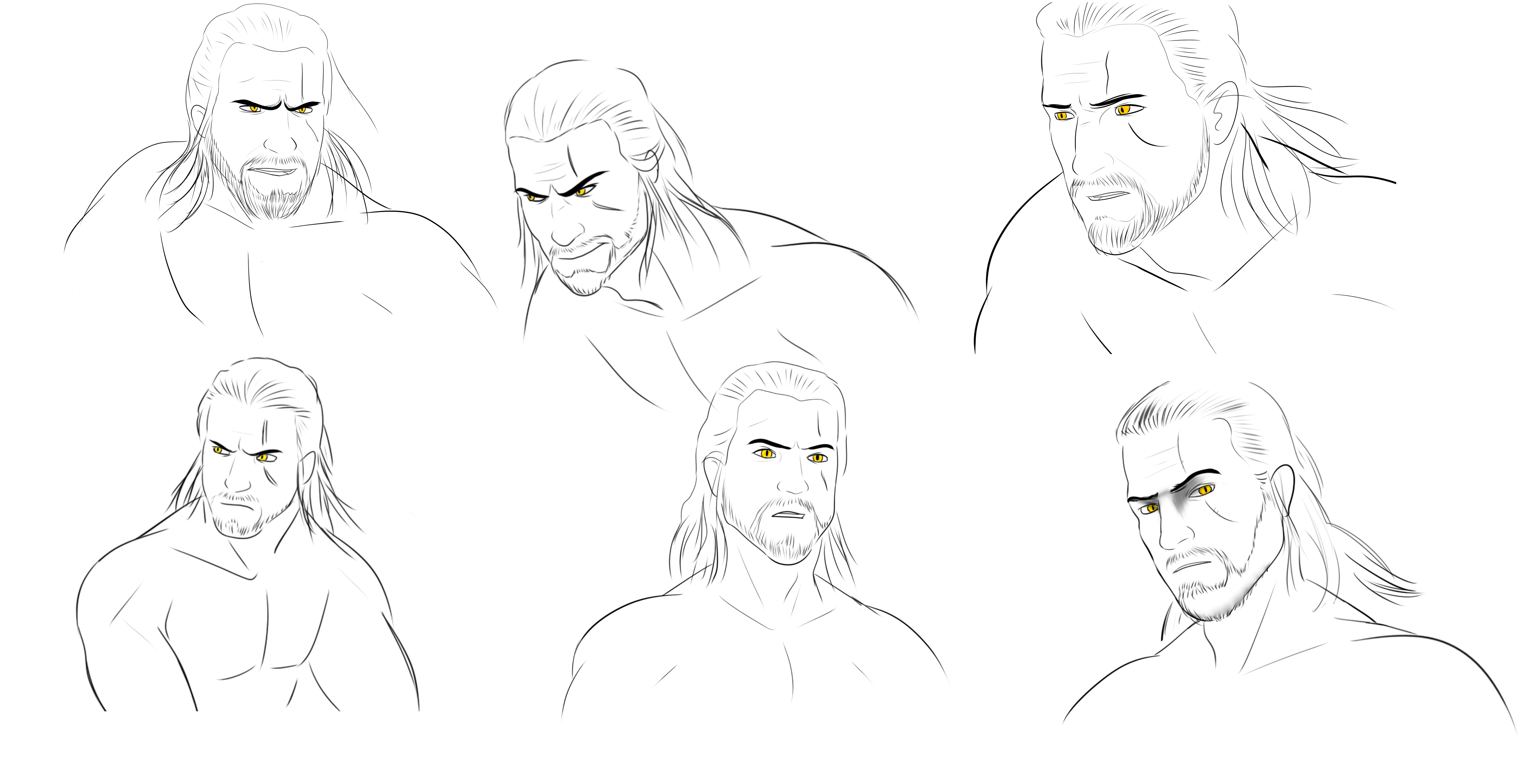 Geralt z Rivii doodles by CobaltPie