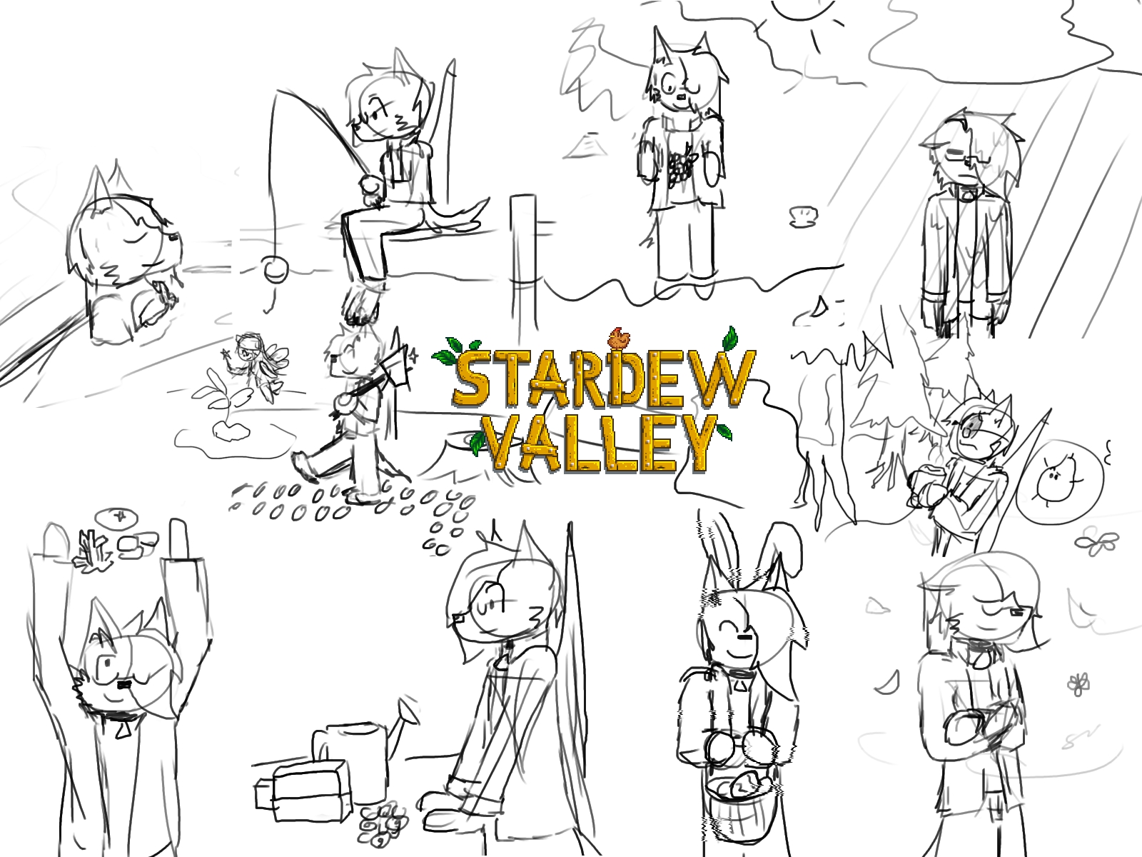Stardew Valley - Thumbnail Doodles by AdultAlexandraFire