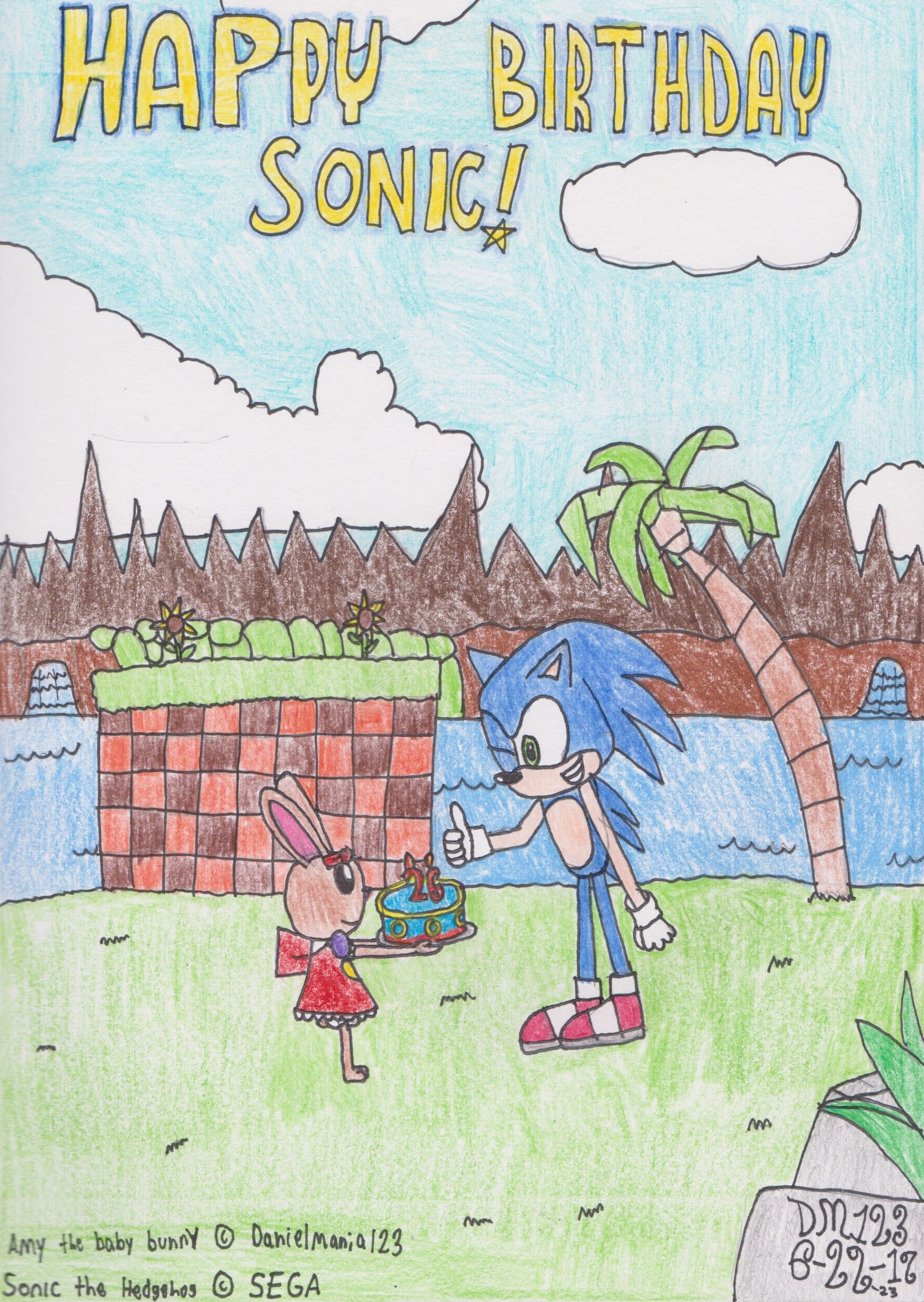 Happy 26th Birthday Sonic! by Amy Bunny by DanielMania123