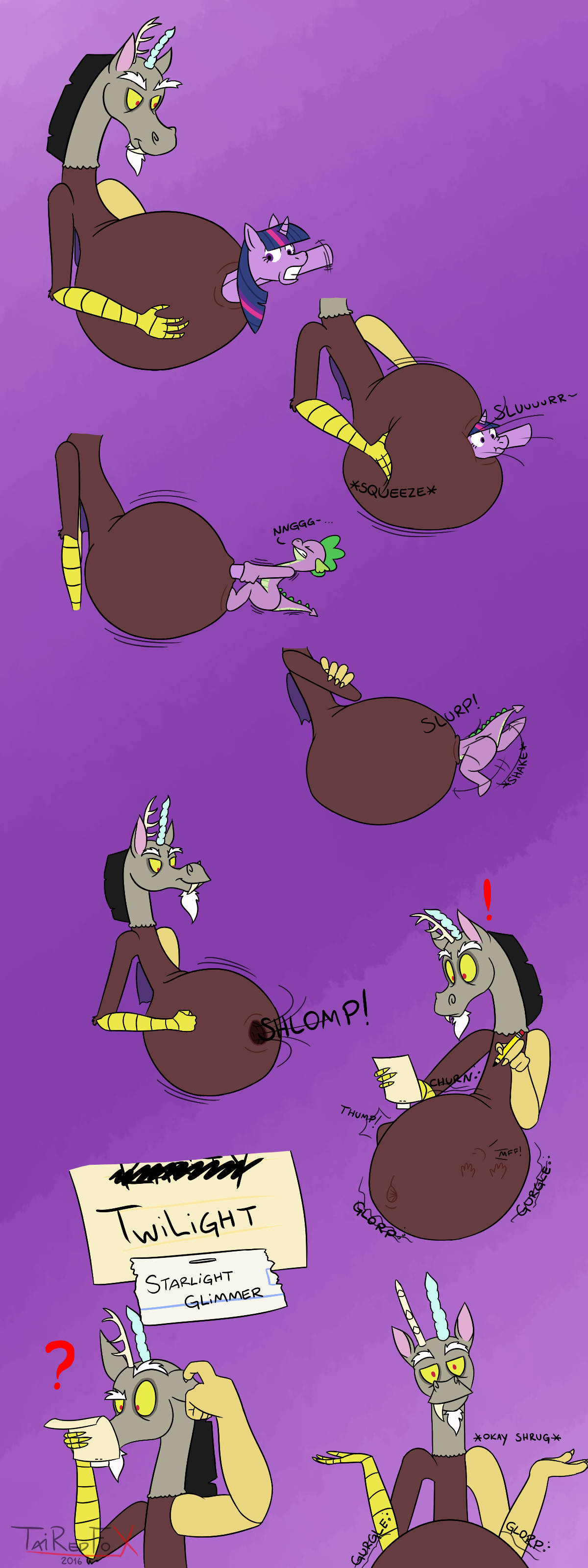 Discord's weigh gain - Full Comic by TaiRedFox