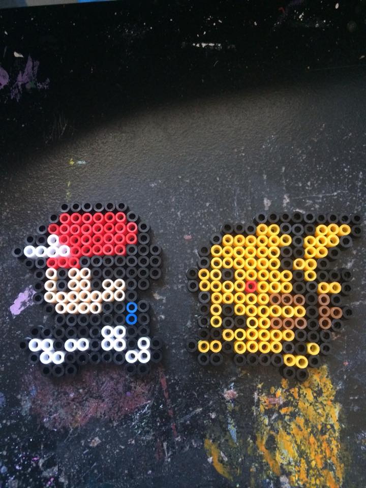 ash and pikachu perler by Lokifan20