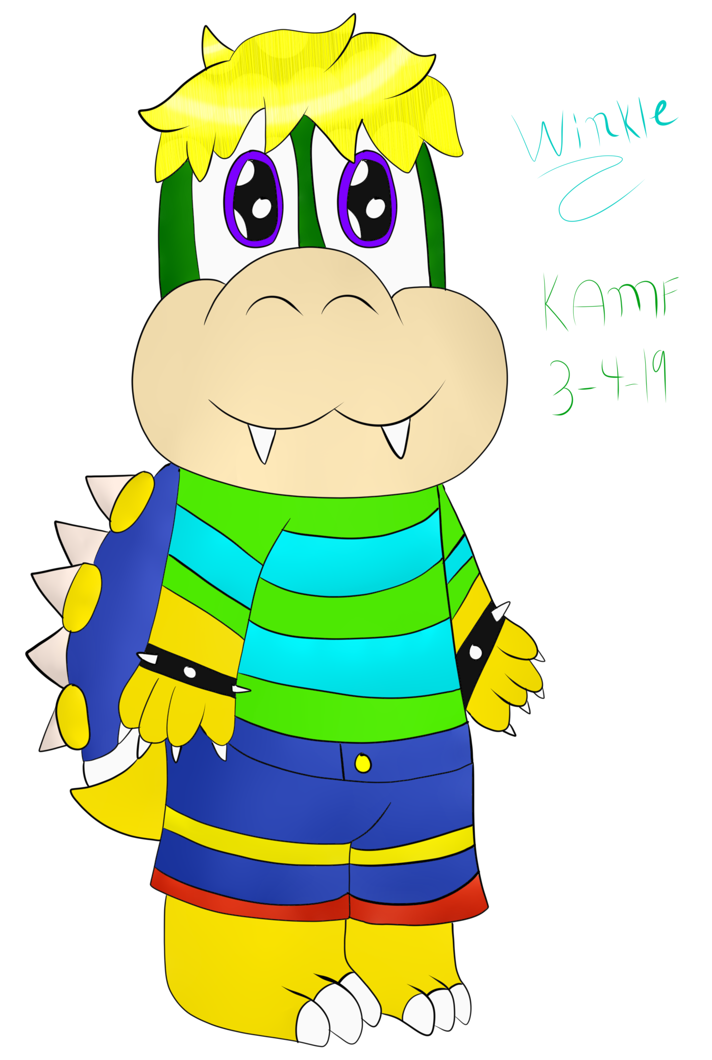 (OC) Winkle the Koopa Redesigned by PikminFan25
