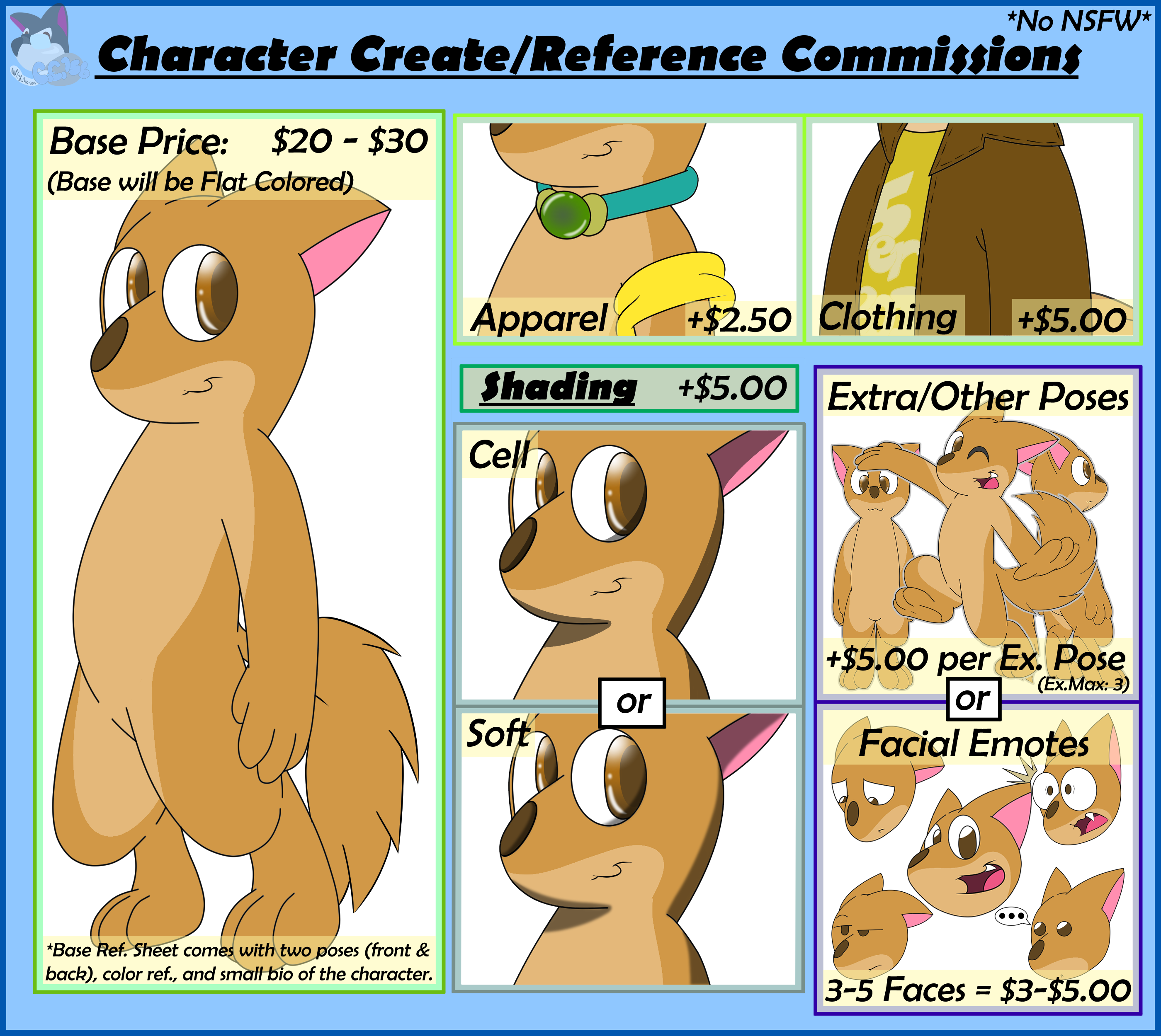 Commission Page - Character Sheet References by SecretStash151