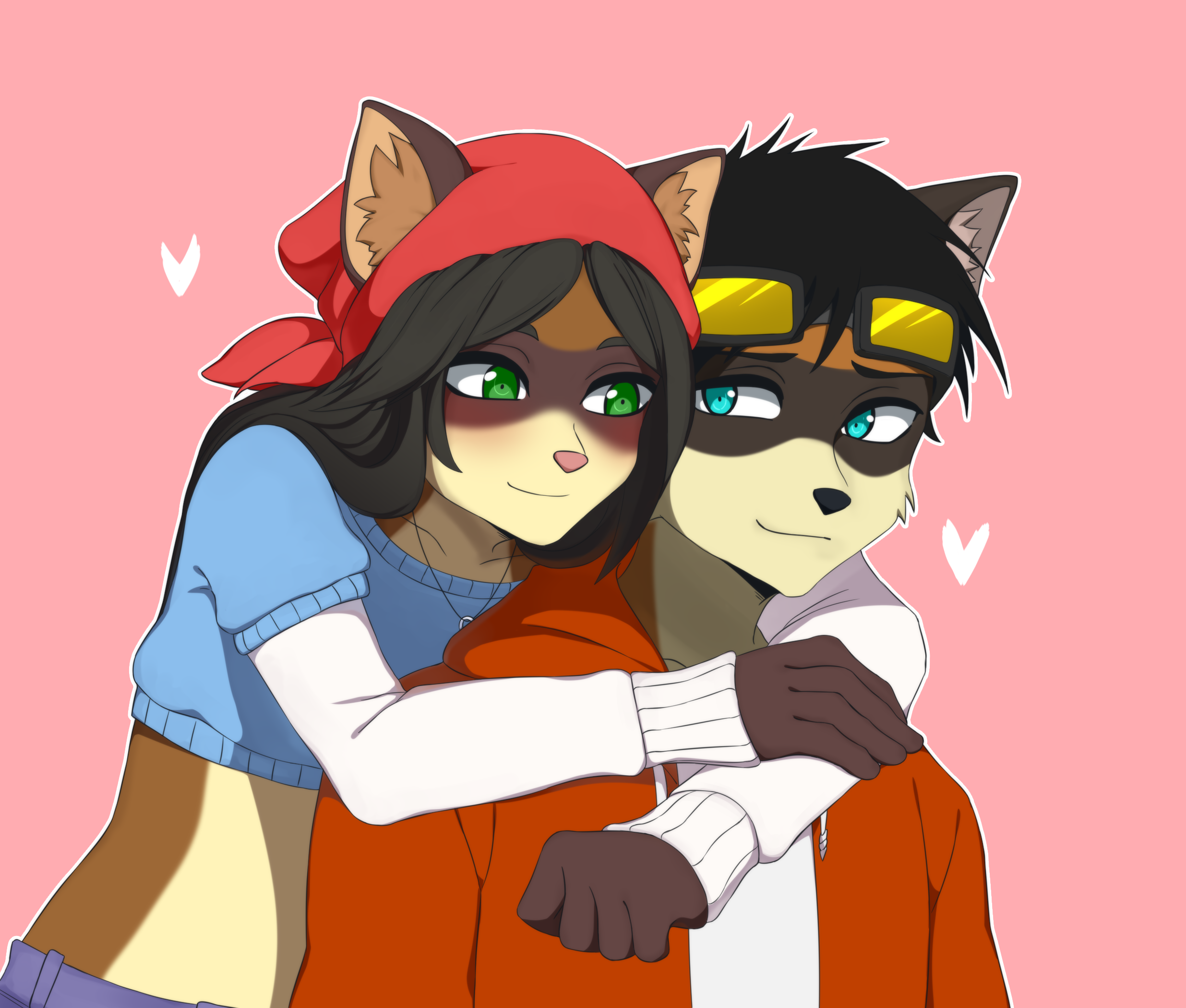 The Ferret Snuggles Her Raccoon by Rutgerman95