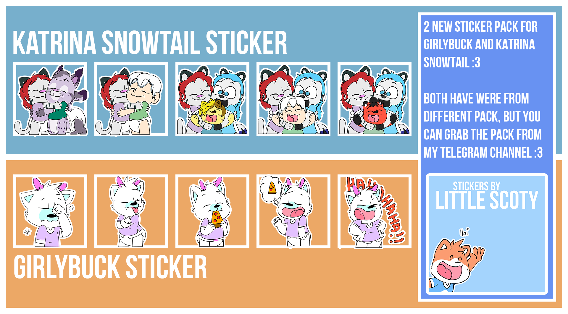 Katrina and Girlybuck sticker pack by ScottJames27