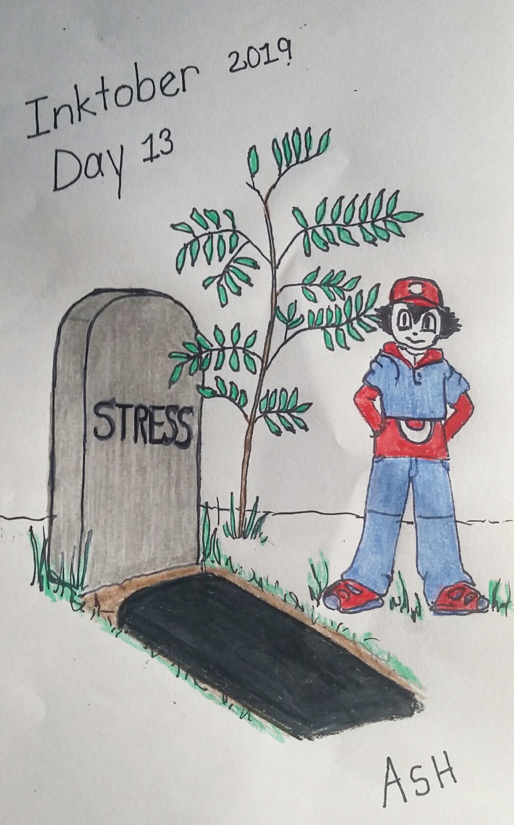 Inktober 2019...Day 13...Ash by GoldNGal