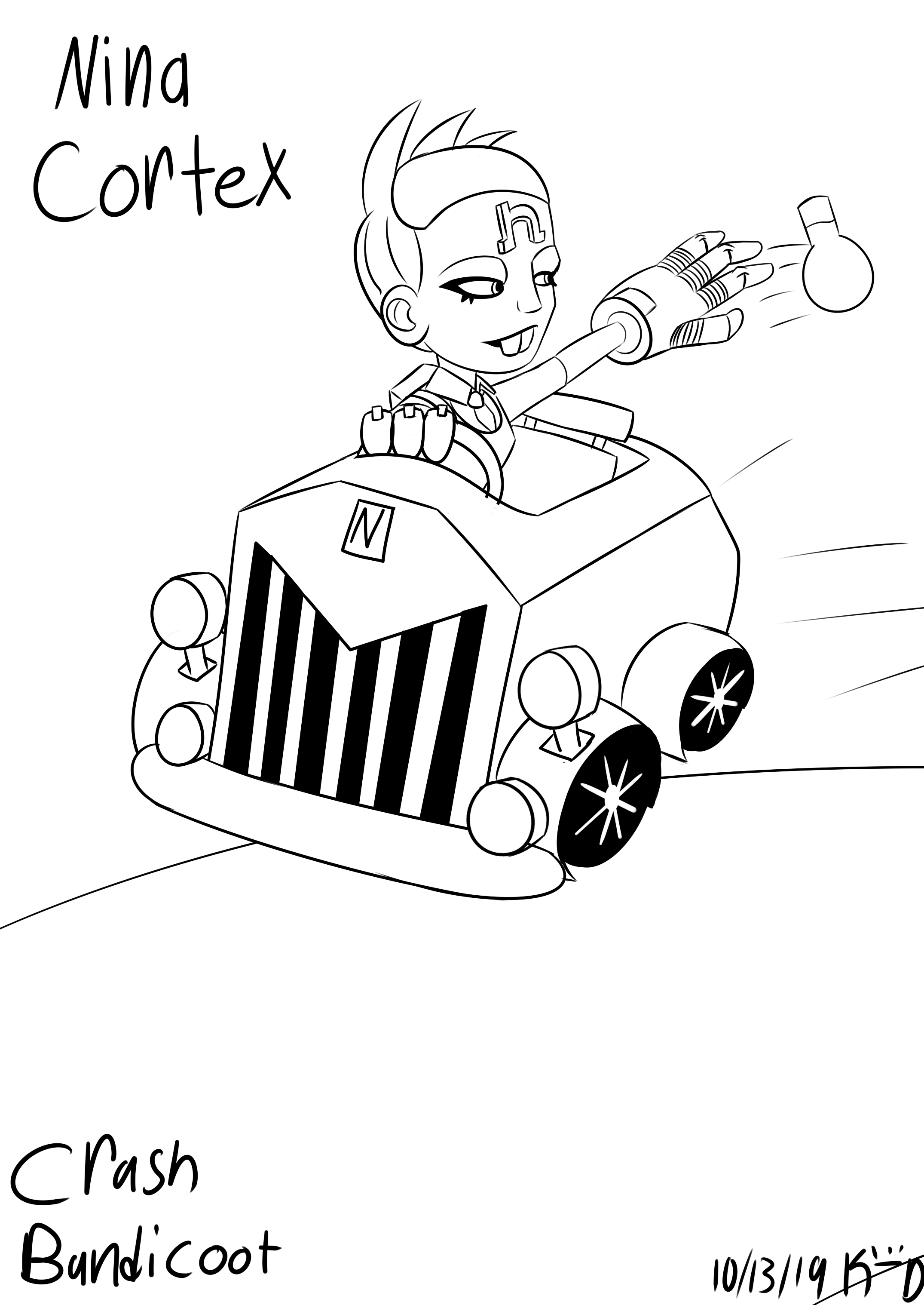 Inktober 2019 (14) - Nina Cortex by KingDorkster