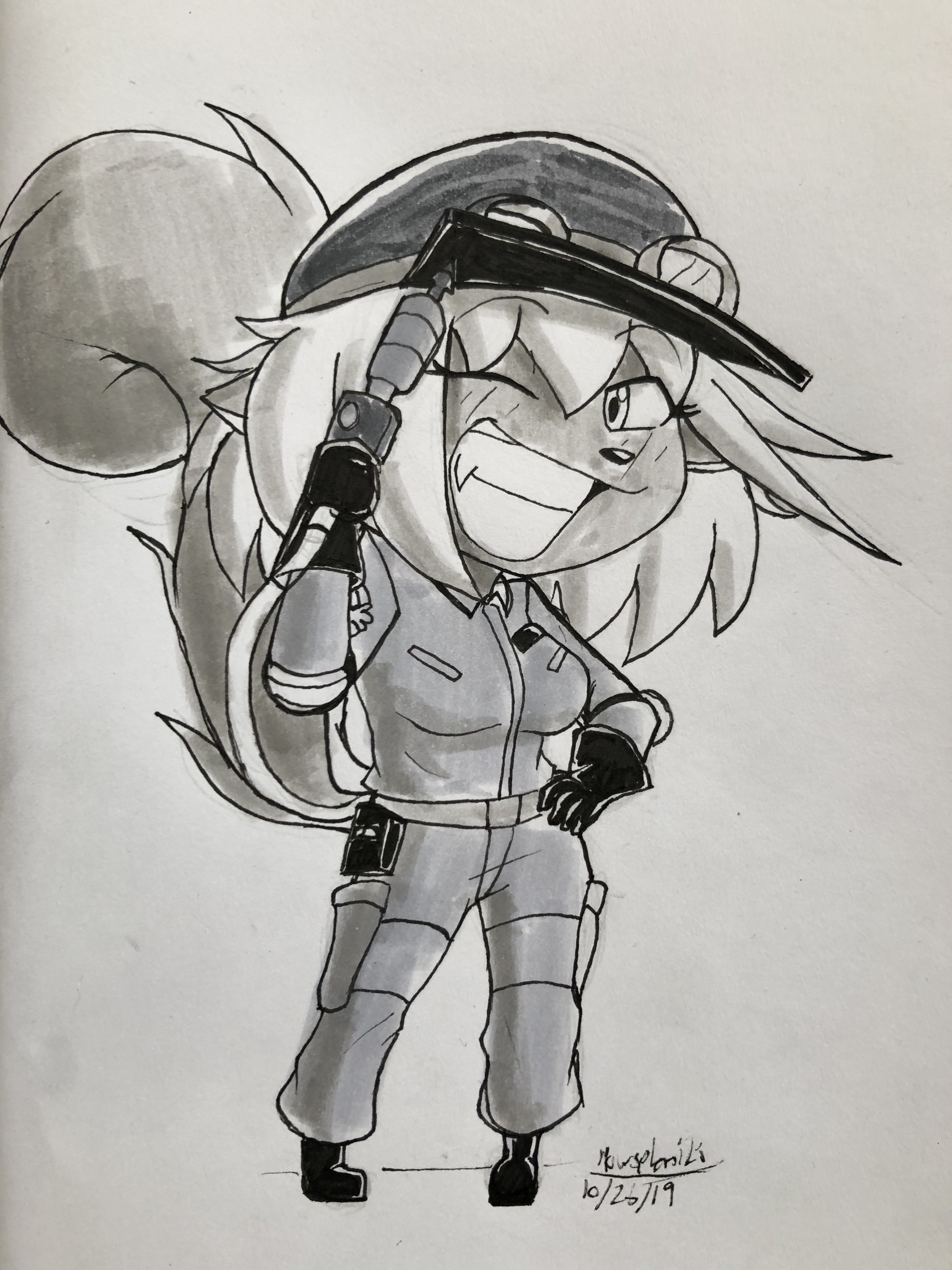Inktober 26: Ghostbuster Sonia by QuiteSplendid