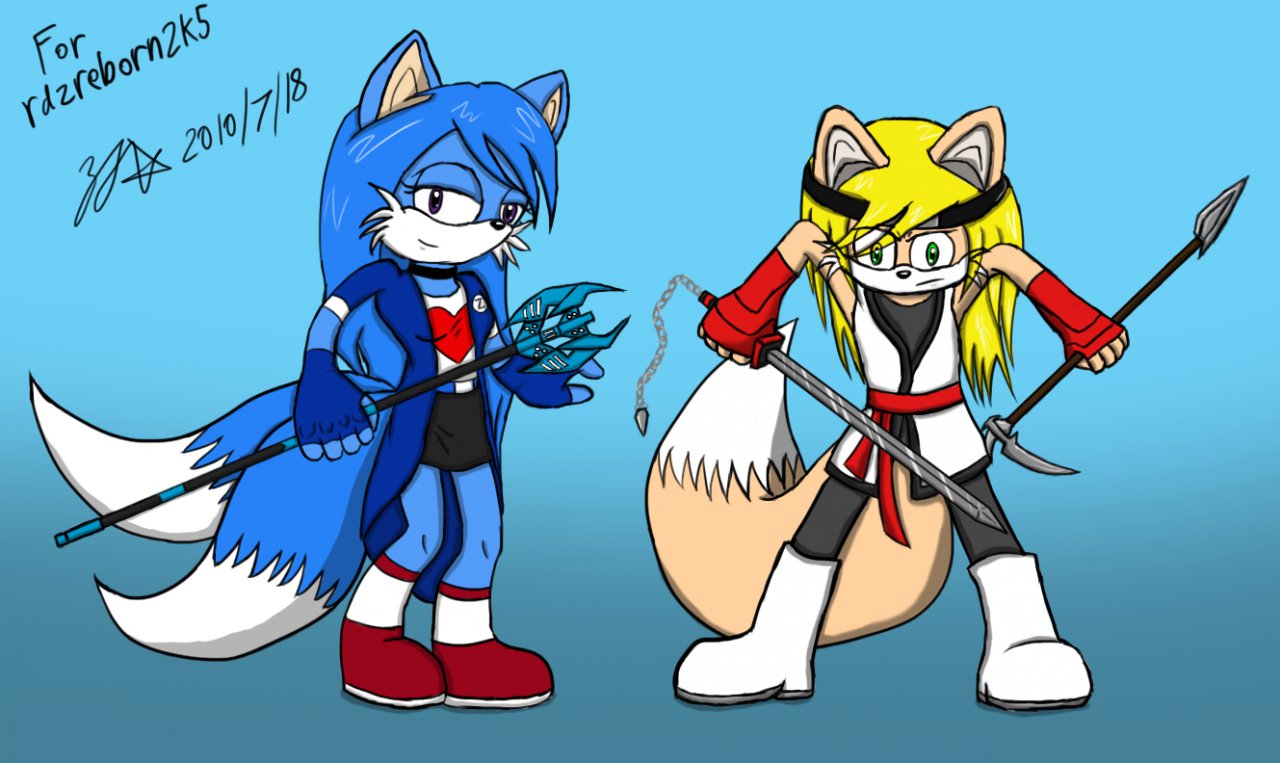 Sonic OC: Ninako Colins the Ice Fox and Geoff Stevenson the Fox (RQ by ...