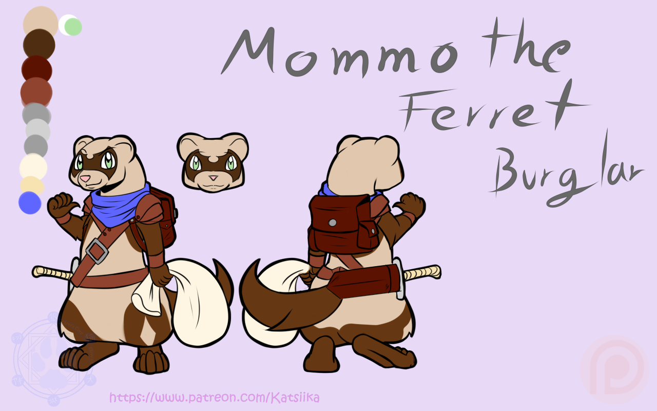 Mommo the ferret by Katsiika