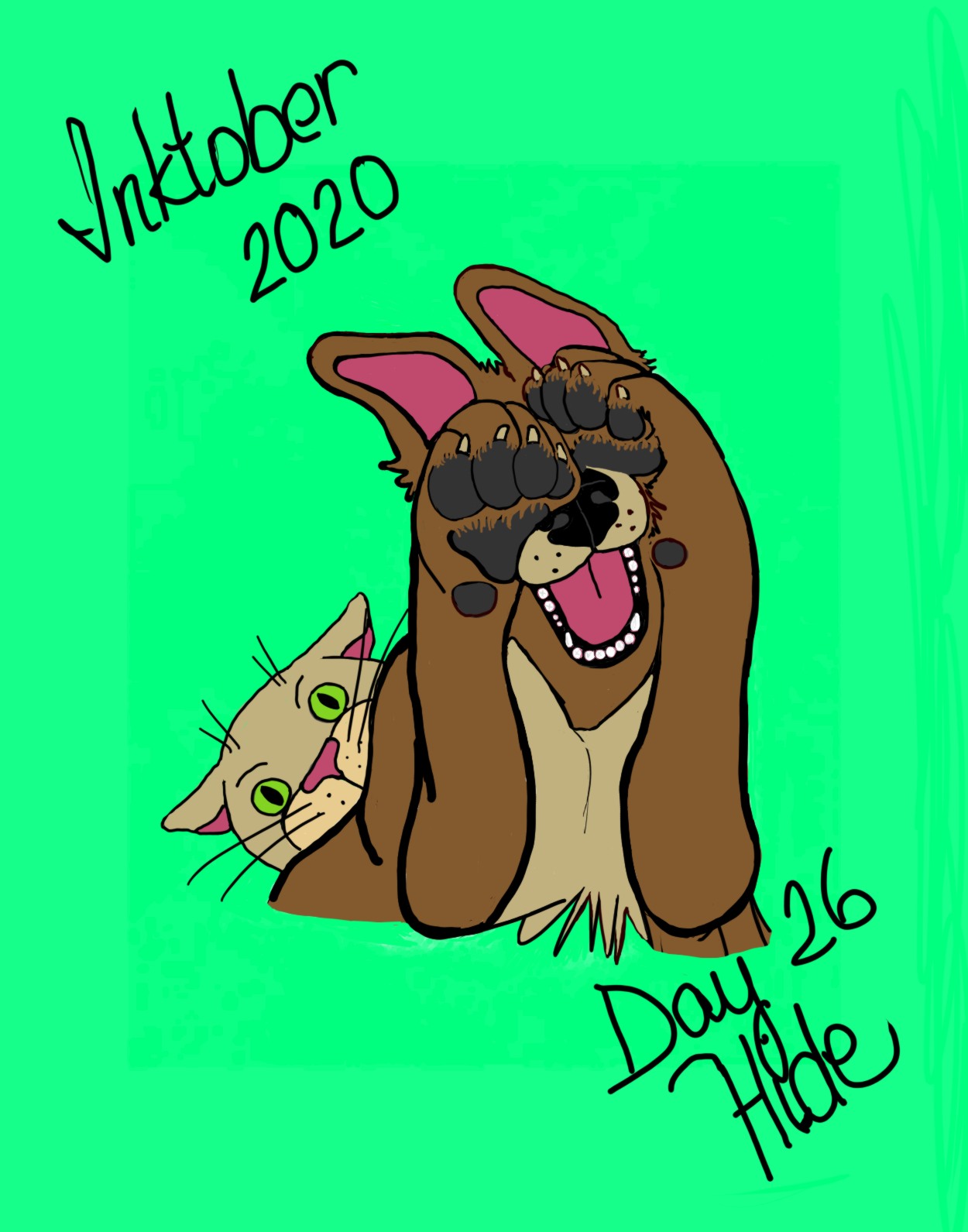 Inktober 2020...Day 26...Hide by GoldNGal