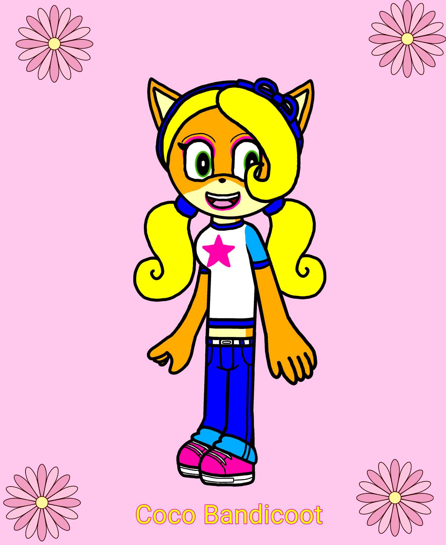 Coco Bandicoot's three different hairstyles by ChelseaCatGirl