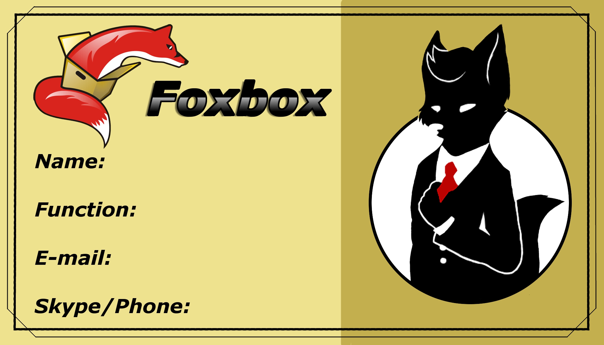 SeriousFox Business Cards Commission by AcetheBigBadWolf
