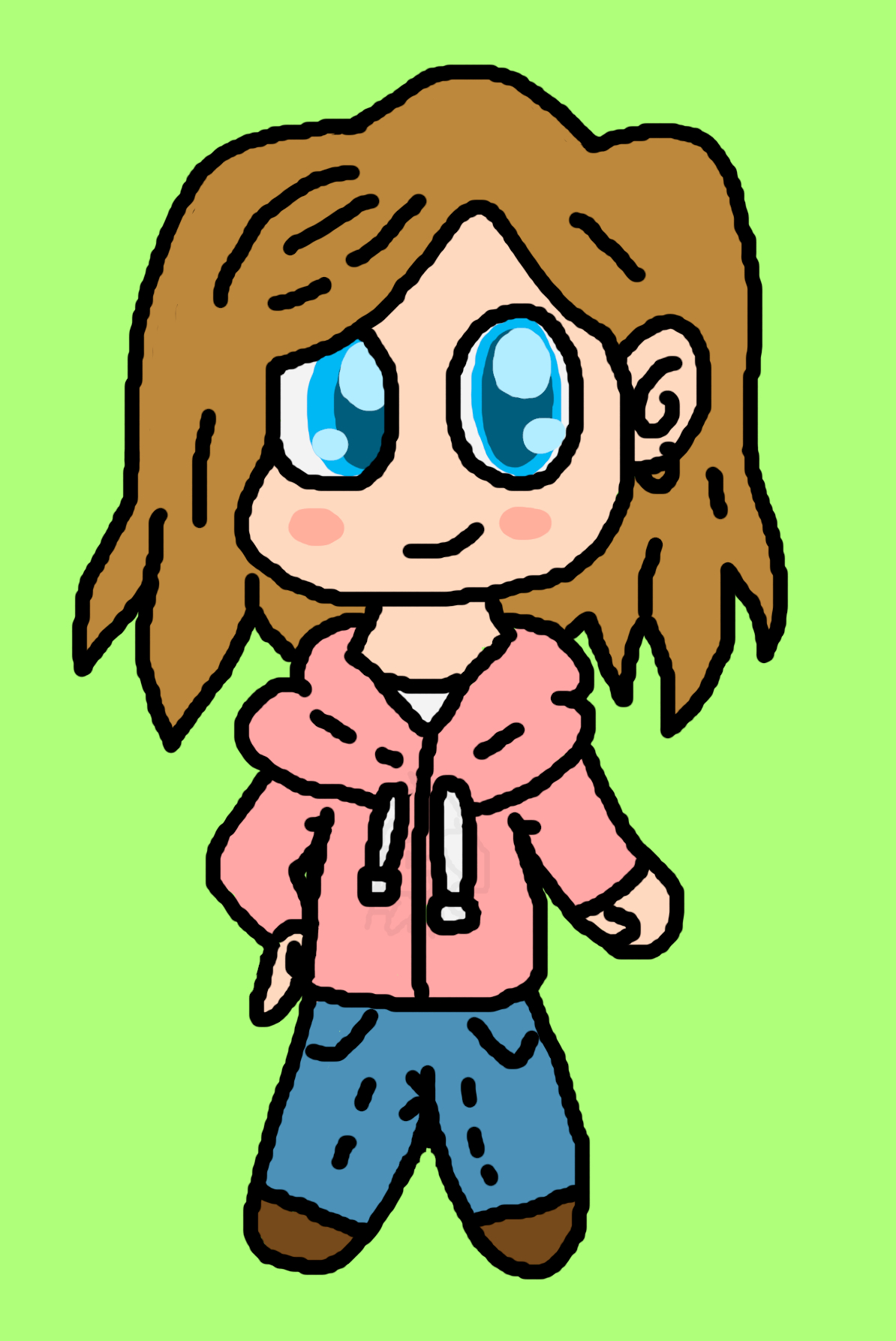 pink hoodie lady oc req by FloppyPony