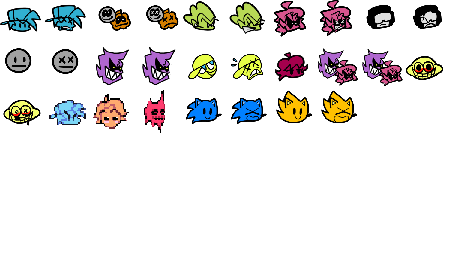 FNF V.S. Sonic Mod - Art Assets by HeartinaRosebud