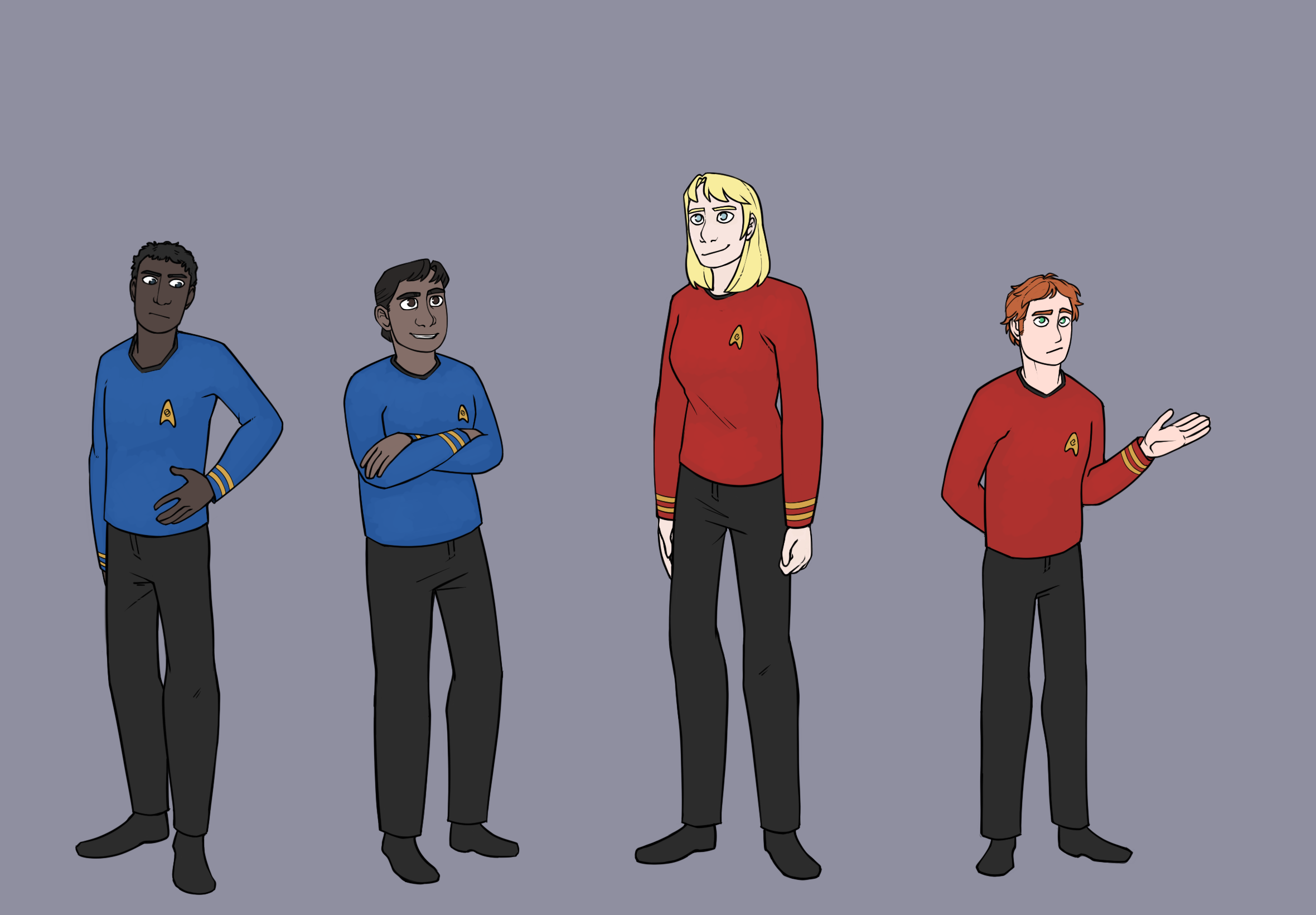 The Main Crew of the USS Young by RileyRivers