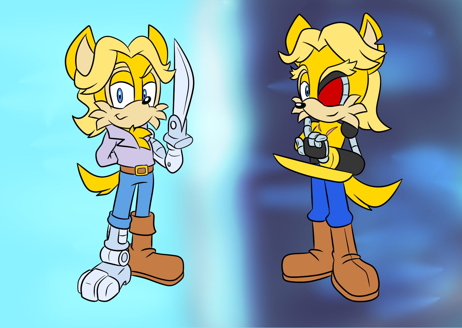 Light Mobius and Dark Mobius, Jacques D'Coolette and Cutlass by Zeromegas