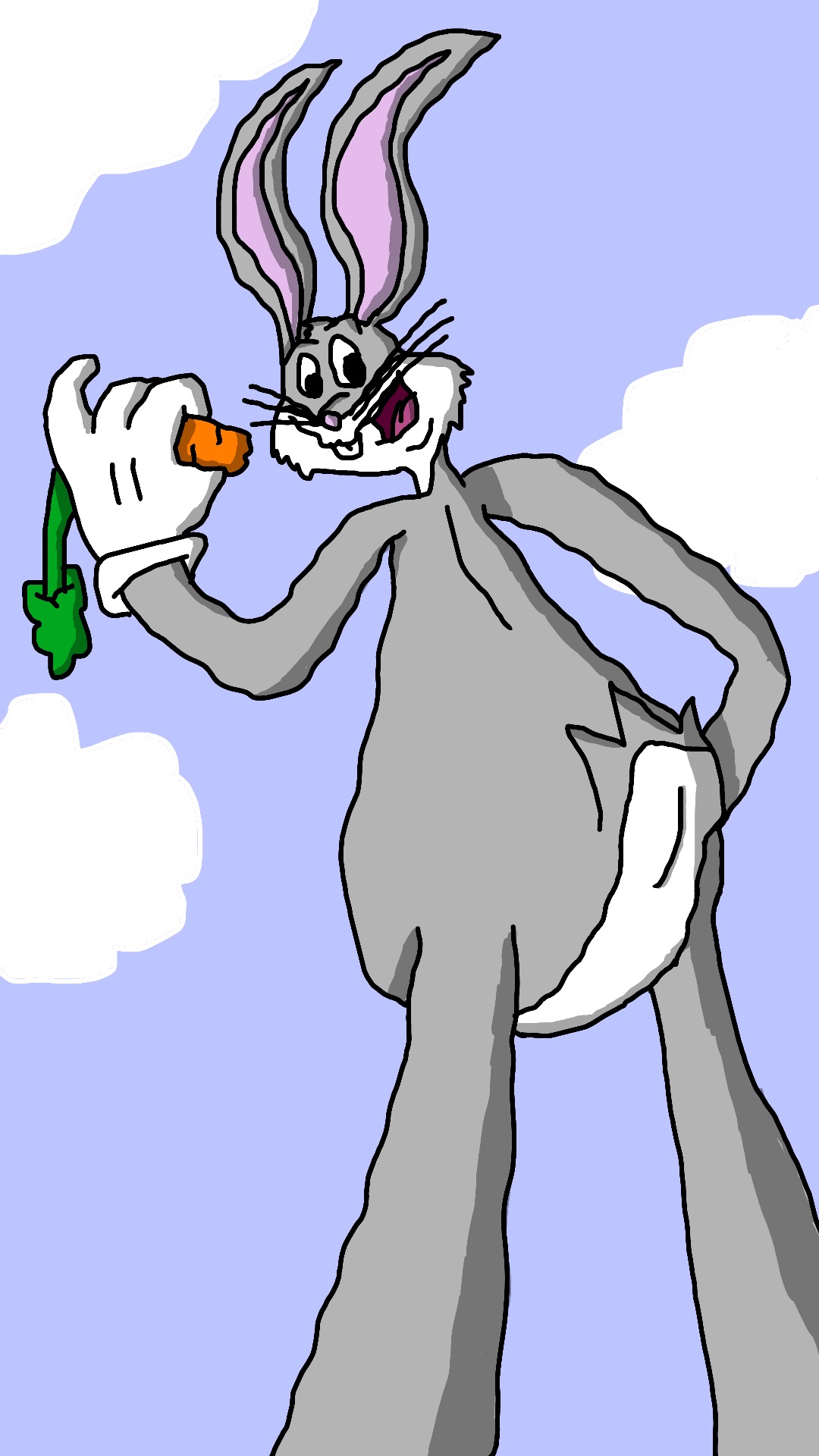 Bugs Bunny viewed from behind (worms-eye view) by FurryTilde