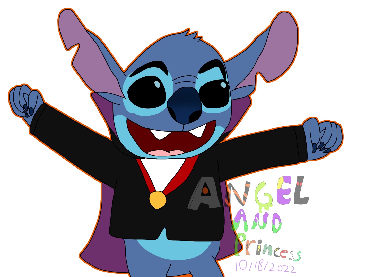 FA: Stitch as Dracula by PrincessTheWolf