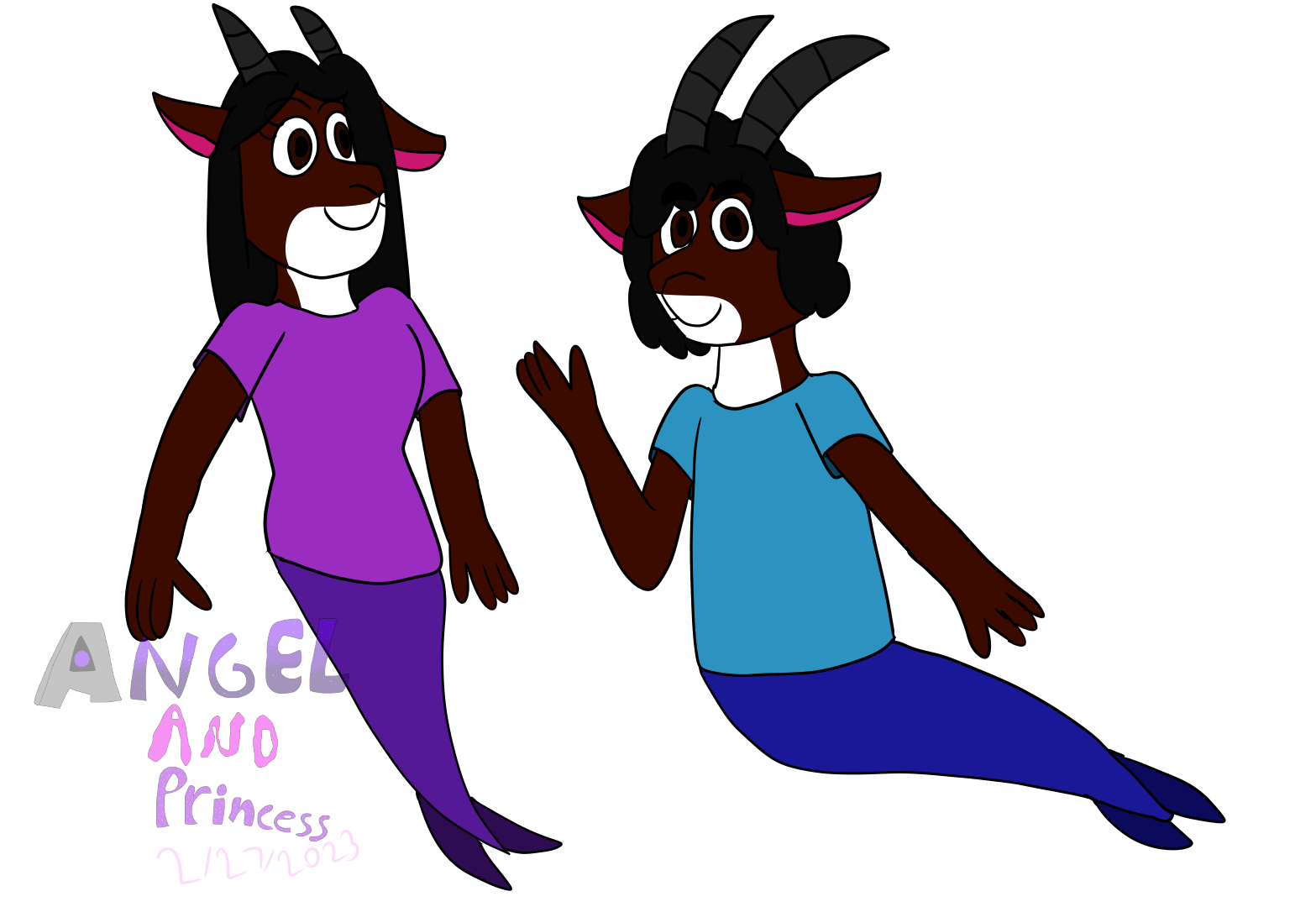 Princess and Genderbend Prince as Capricorns by PrincessTheWolf