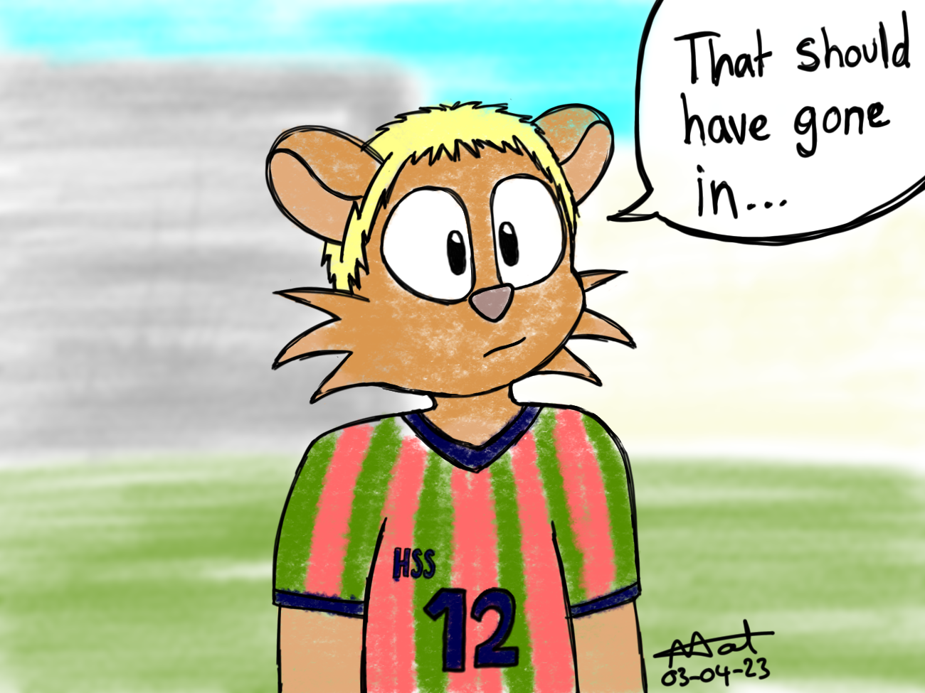 Toby playing Football by Matathesis