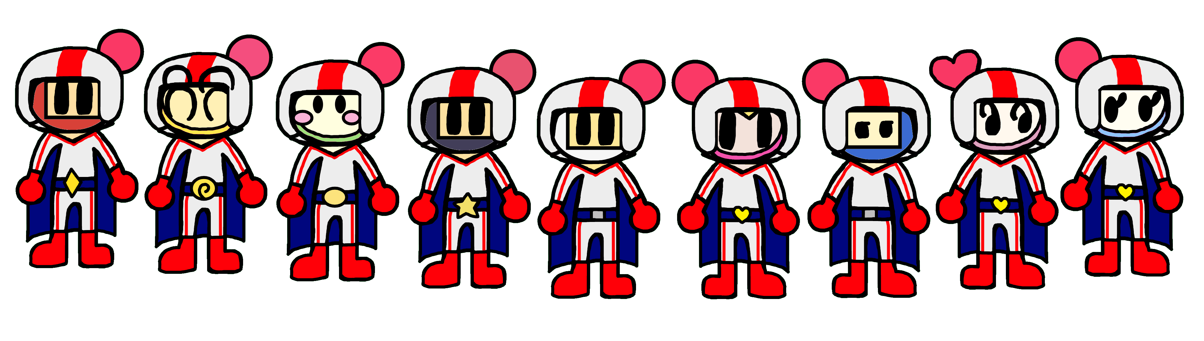 Bomberman Bros. in Daredevil Outfits by DemonFuego48