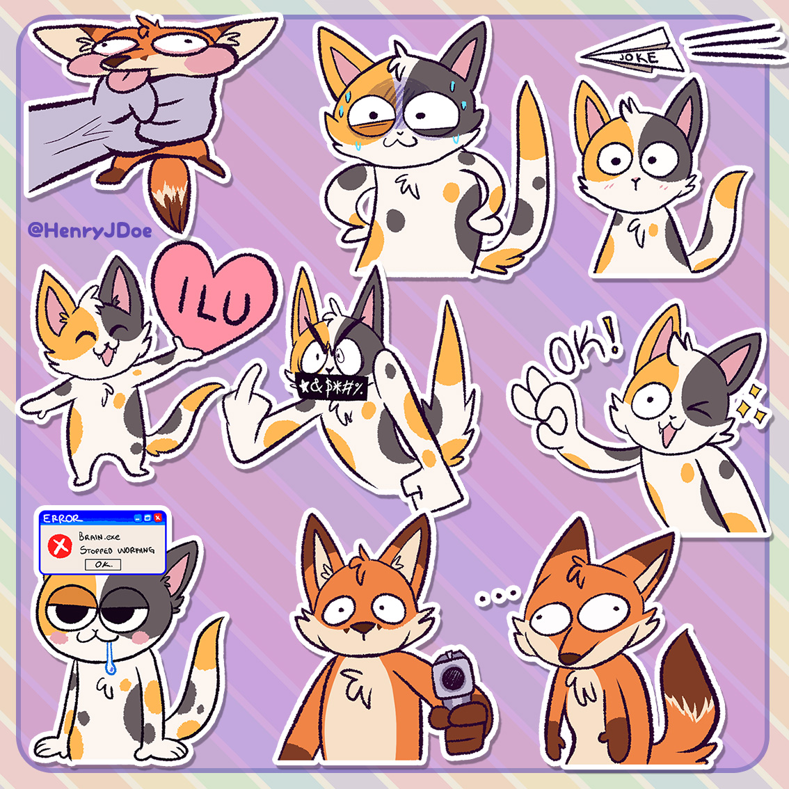 [YCH] Toony Telegram Animal Stickers 4 by henryjdoe