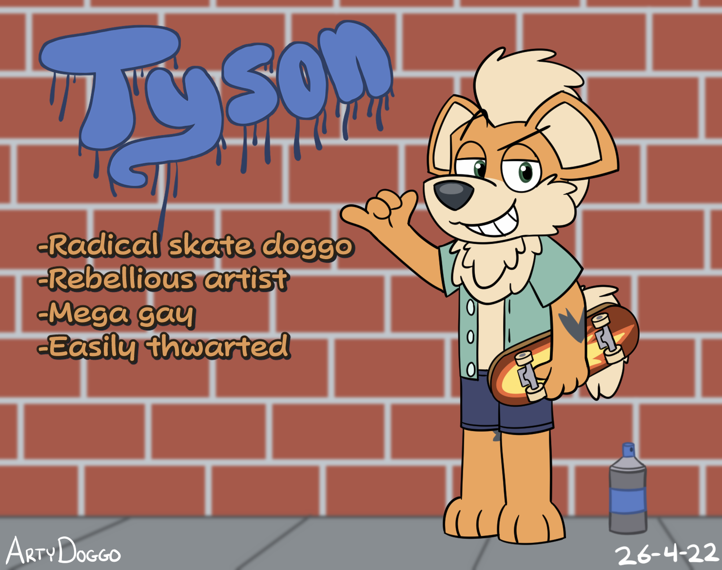 Tyson the Awesometacular Fire Doggo by ArtyDoggo