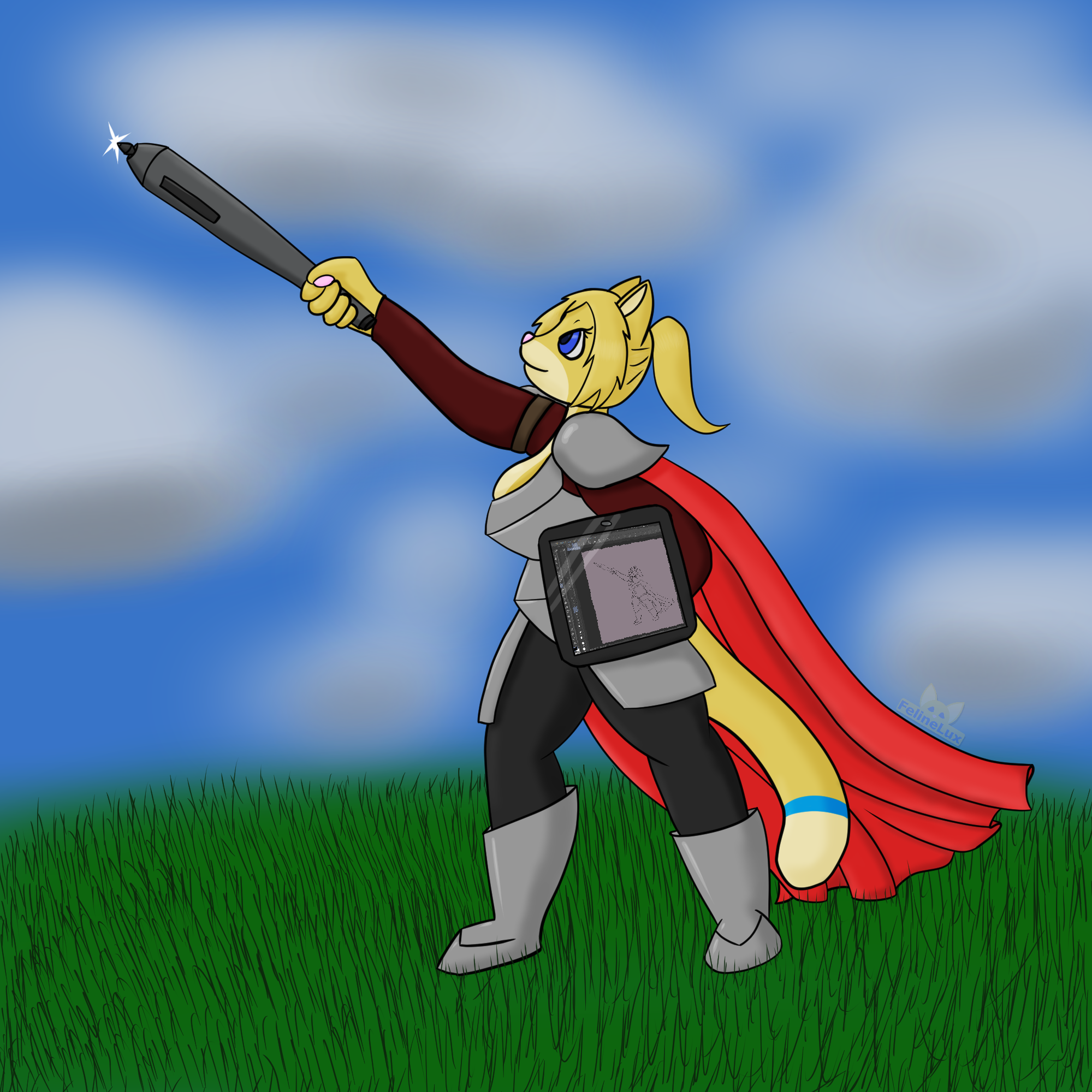 Lux, knight of Illustration by FelineLux