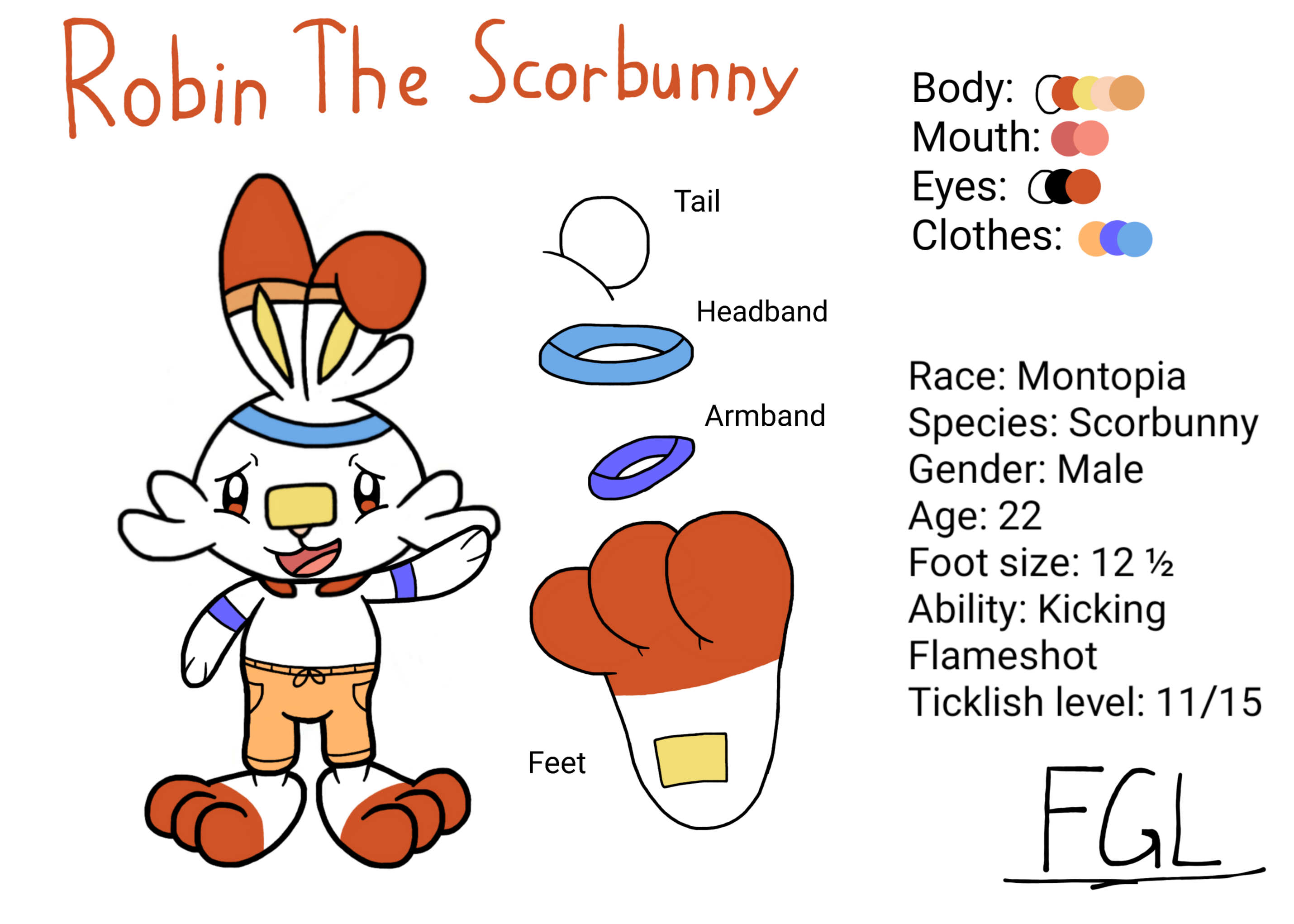 (OC Refs.) Robin The Scorbunny by Feetgrowthlover2