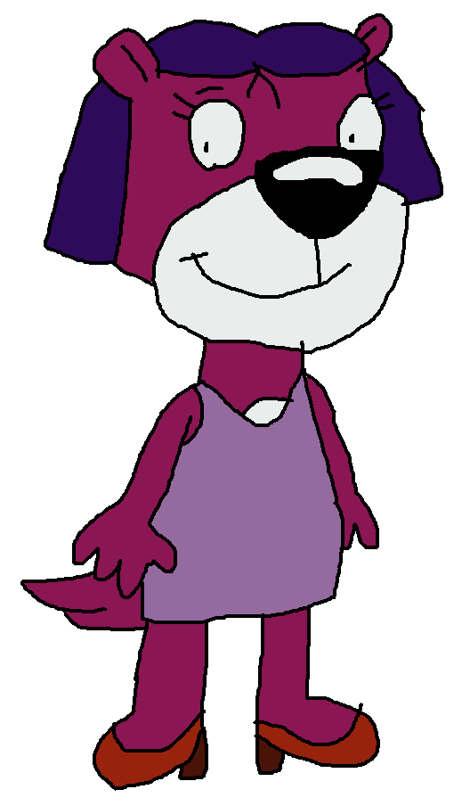 Jelly Otter in a Pink Dress and Red Shoes by FurryCritters11