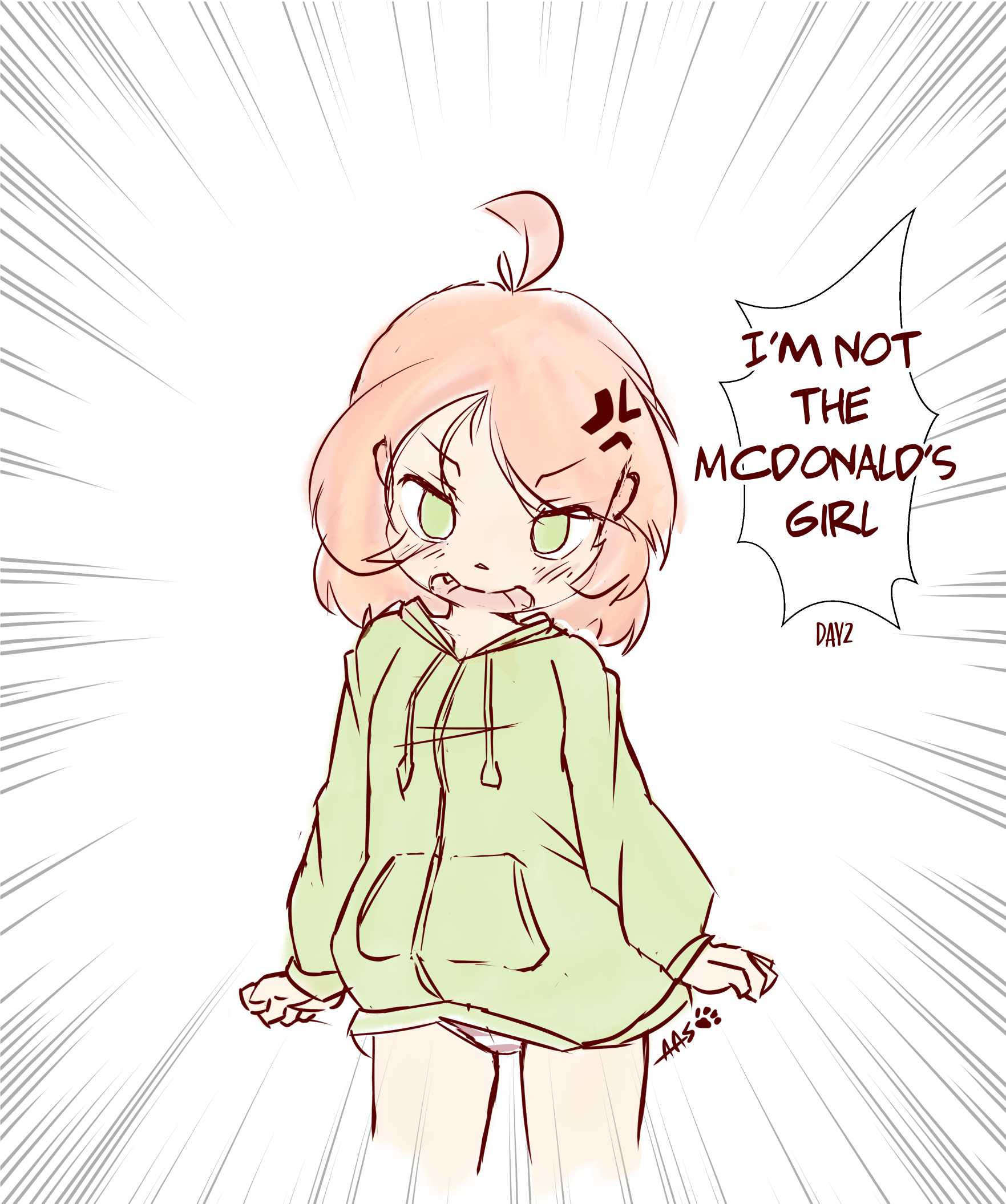 Inktober 2023 Day 2 - Im not the Mcdonald's Girl by AAS