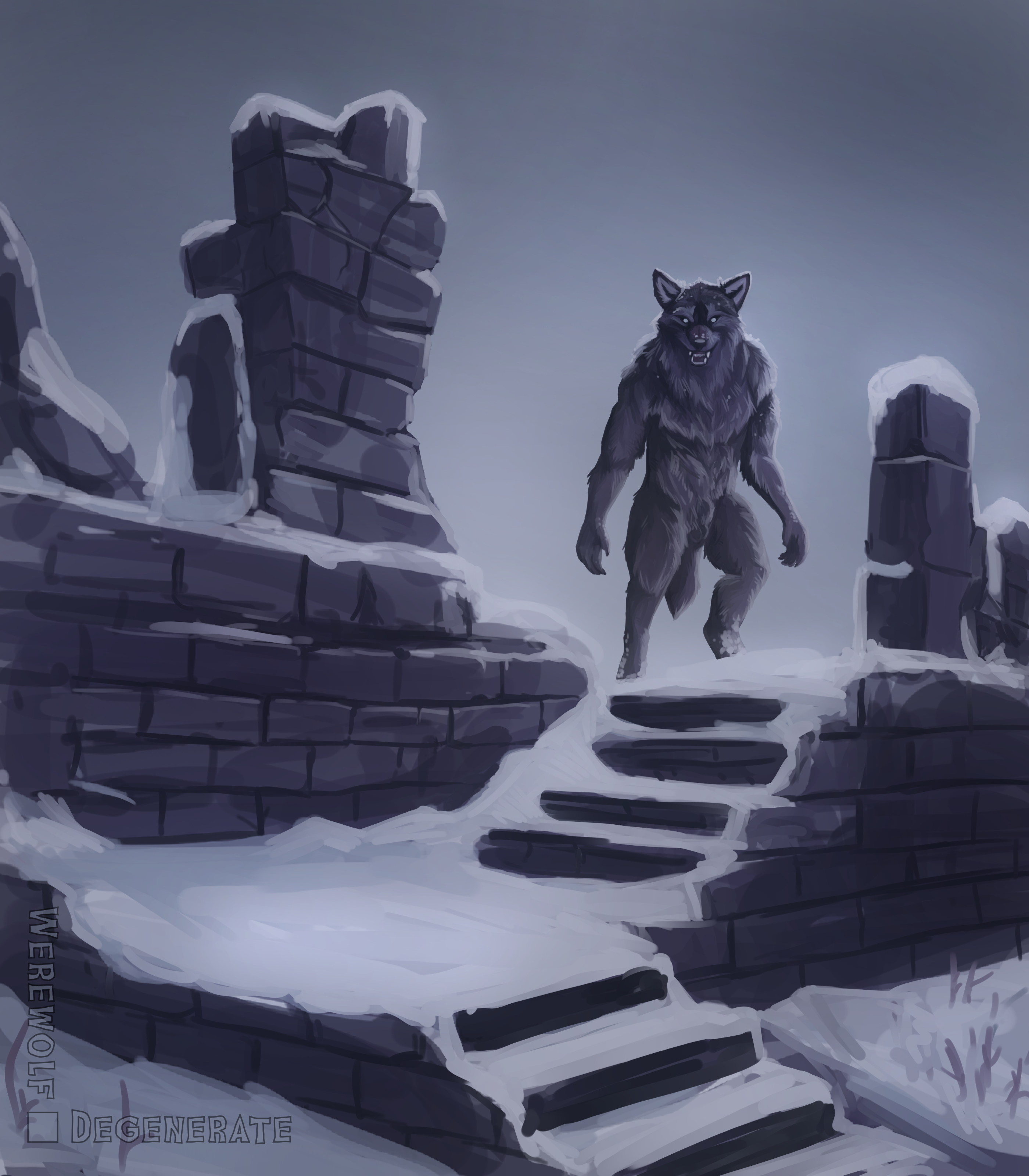 Winter speedpaint by WerewolfDegenerate