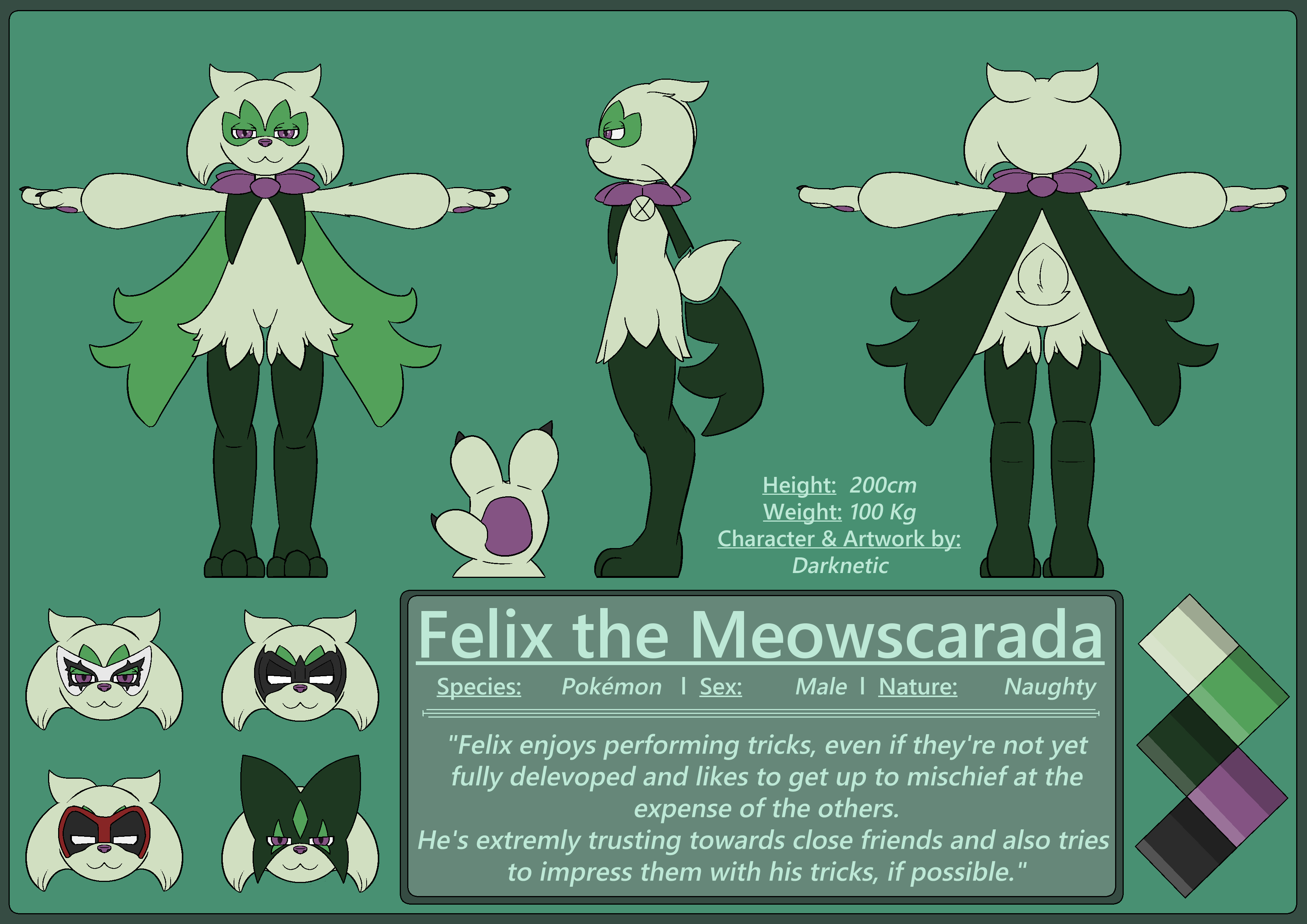 Refsheet: Felix the Meowscarada by Darknetic2