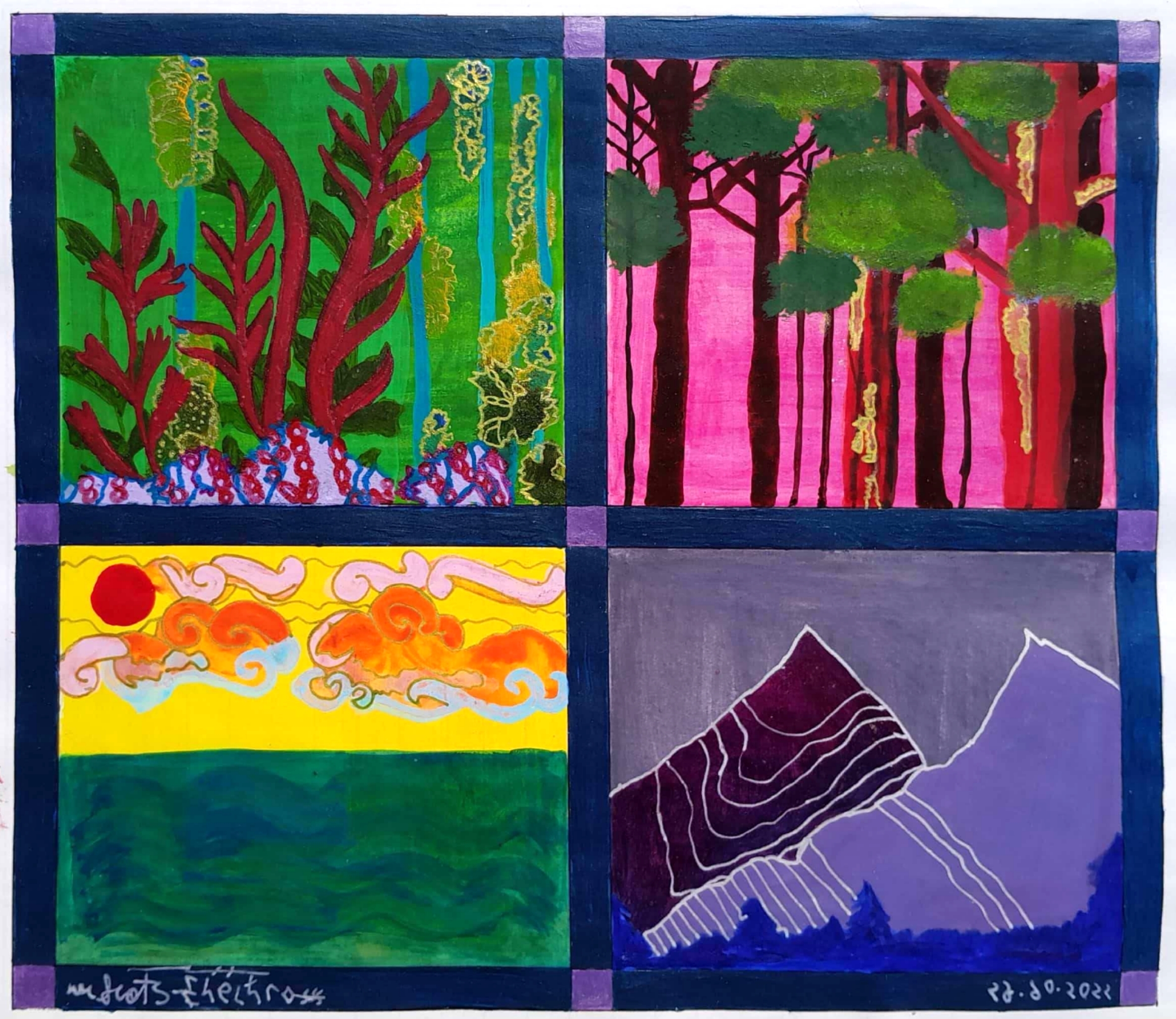 4 nature scene doodles by ScotzzPuppyxxx