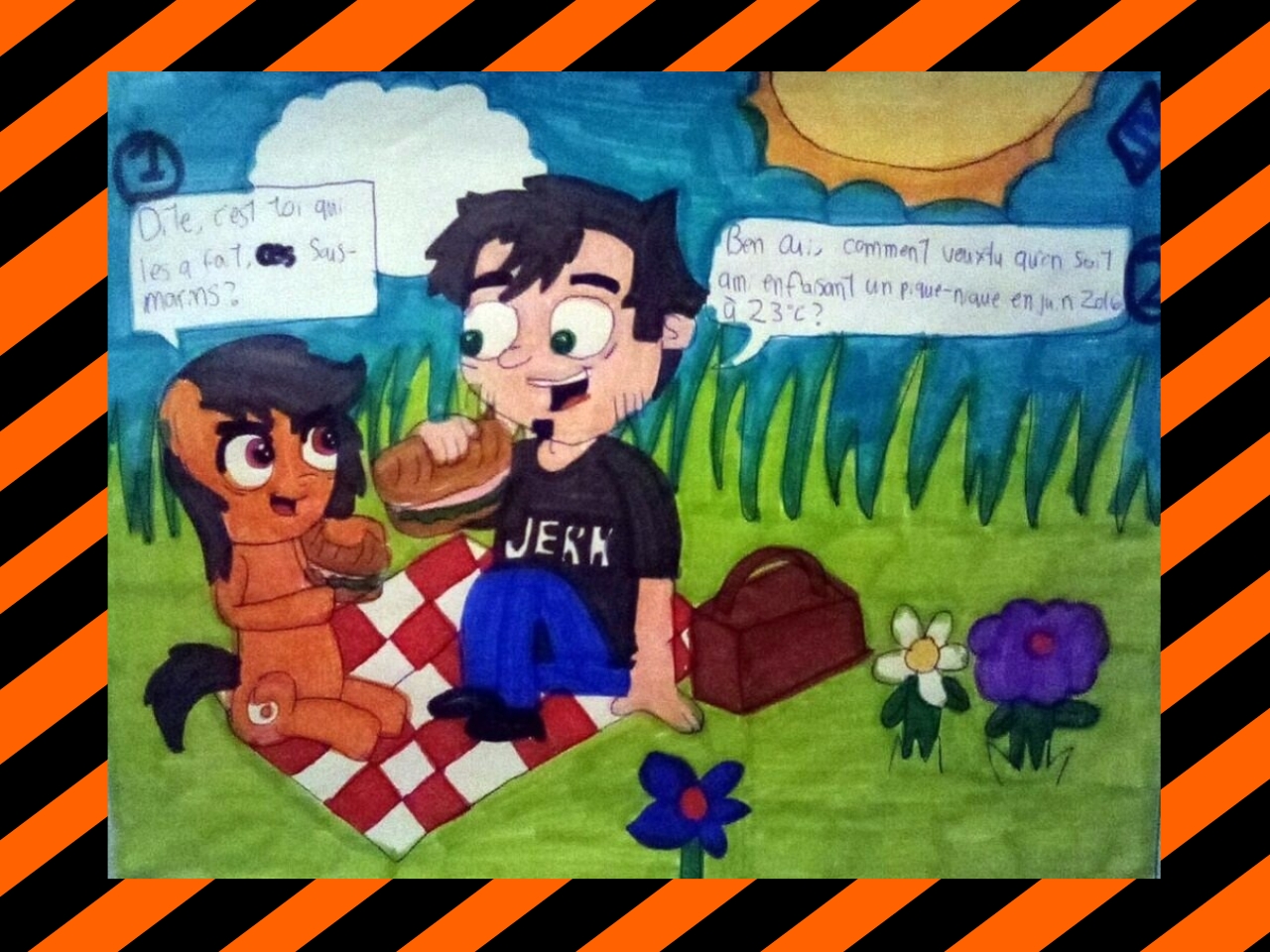 Solrac and Dan have a friendly picnic by BigPandaSebArts
