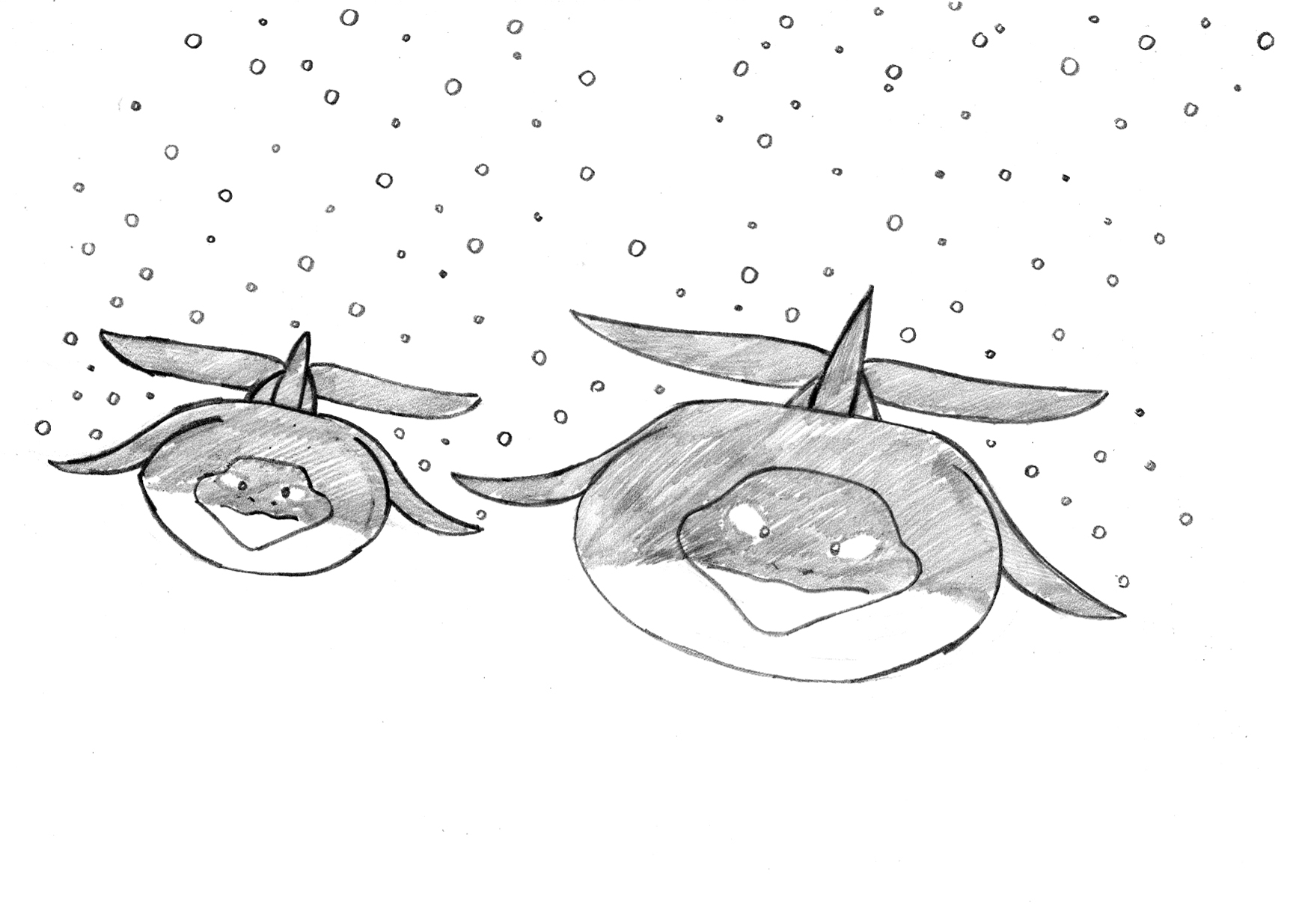 Orca mother and child by Redleaves