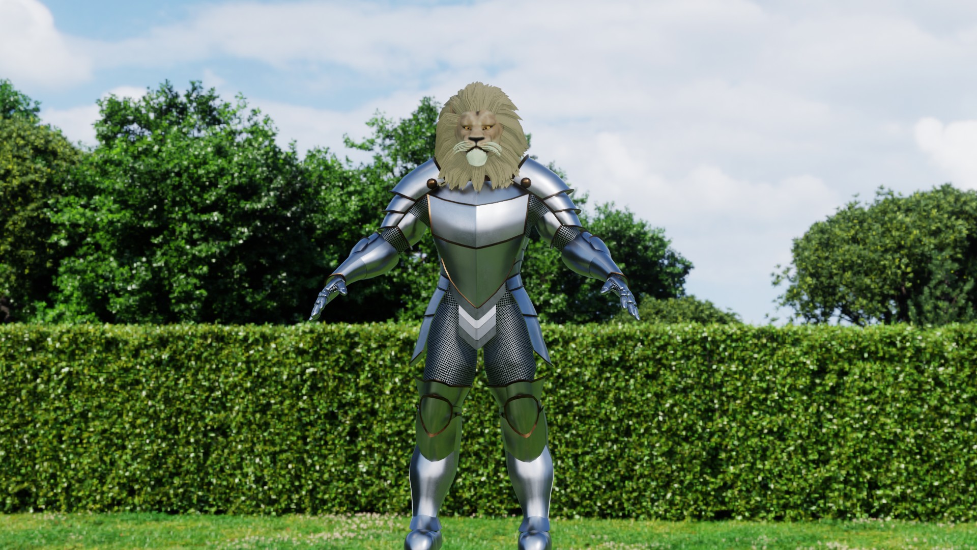 Lion knight in armor by Nihleon